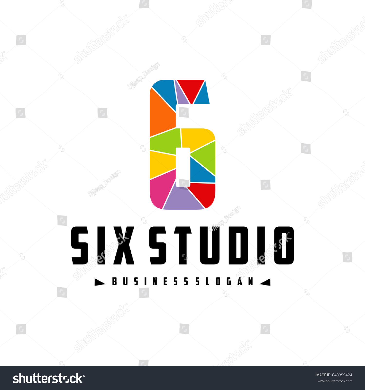 Six Studio Colorful Logo Stock Vector (Royalty Free) 643359424