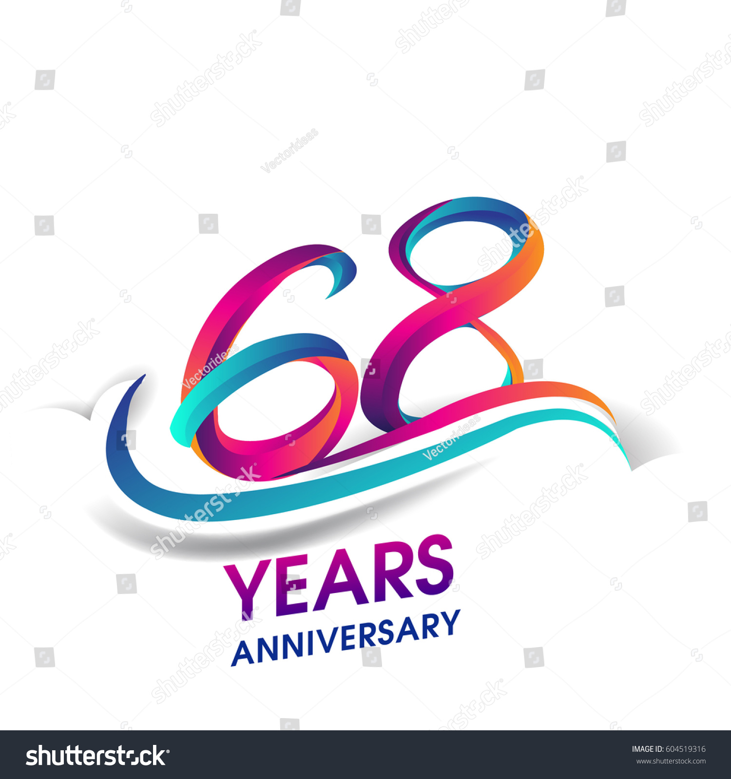Sixty Eight Years Anniversary Celebration Logotype Stock Vector ... Sixty Eight Years Anniversary Celebration Logotype Stock Vector ...