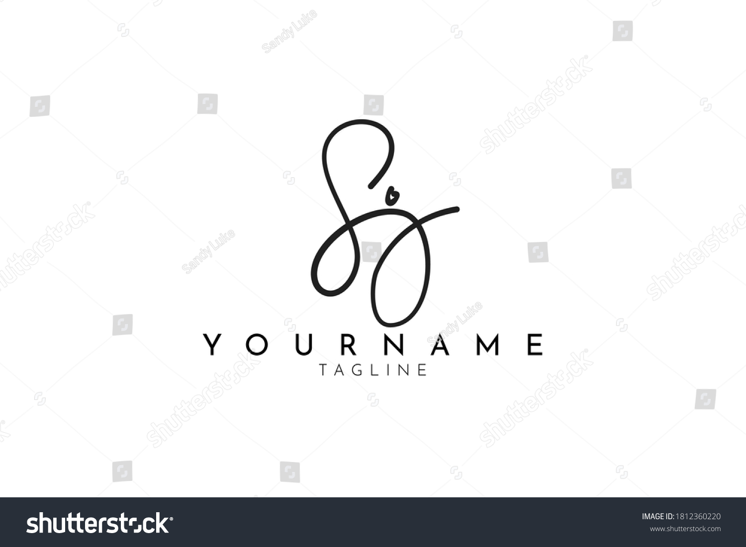 Sj Initial Signature Logotype Vector Illustration Stock Vector (Royalty ...