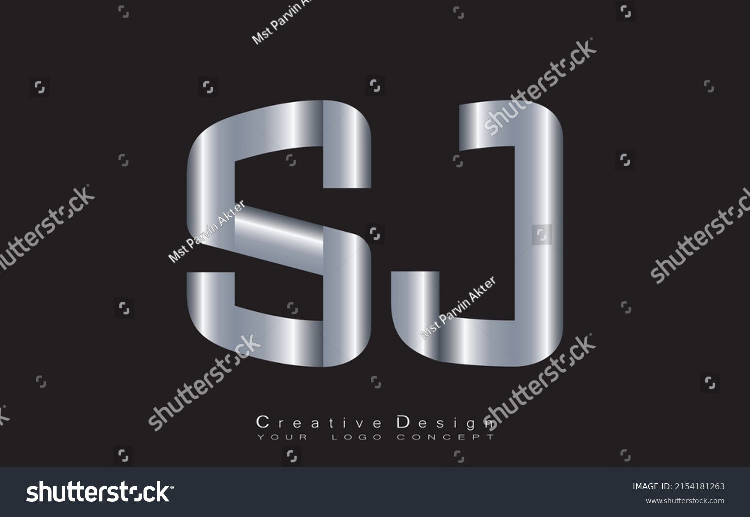 Sj Letter Logo Design Template Vector Stock Vector (Royalty Free ...