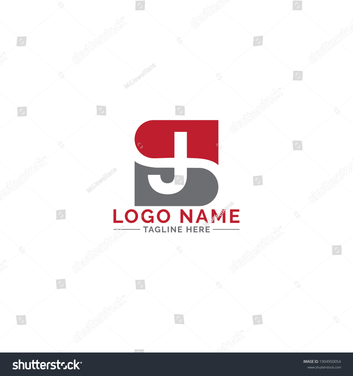 Sj Letter Logo Design Vector Template Stock Vector (Royalty Free ...
