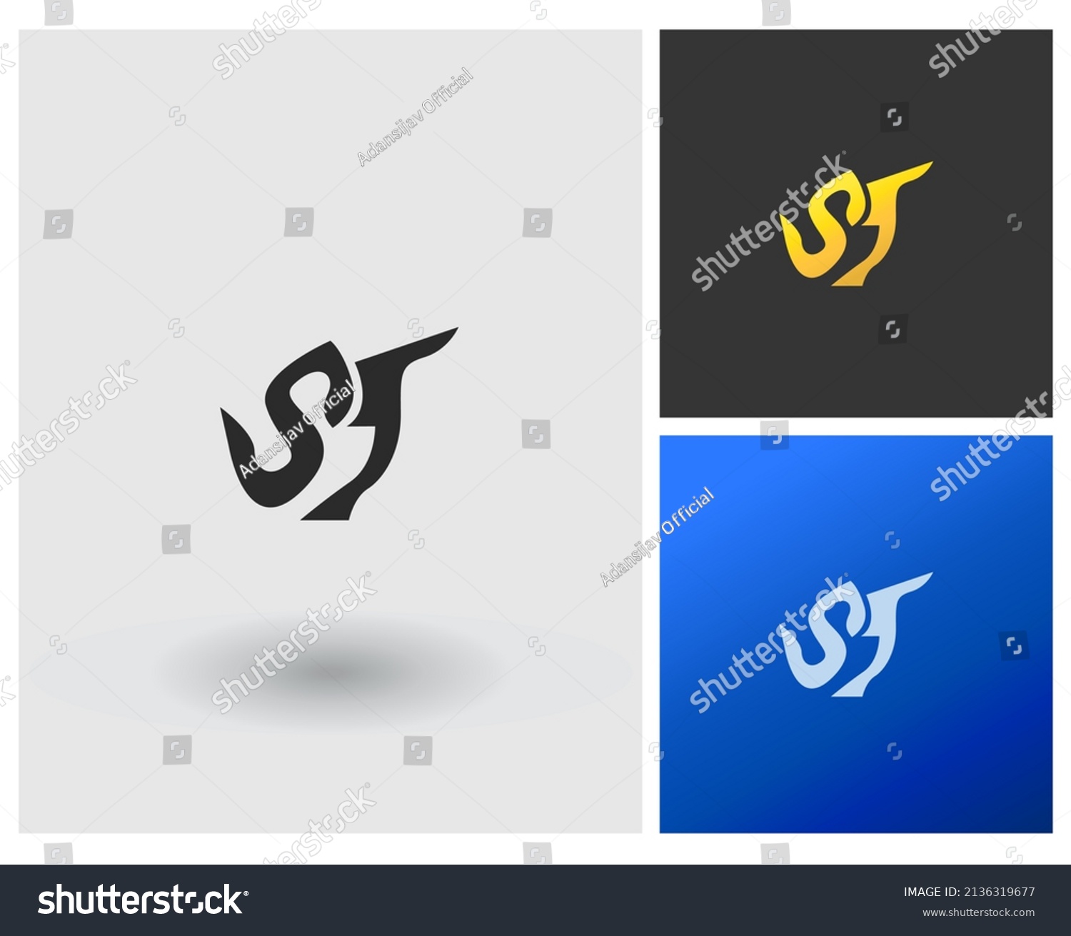 Sj Letter Monogram Shape Logo Stock Vector (Royalty Free) 2136319677 ...