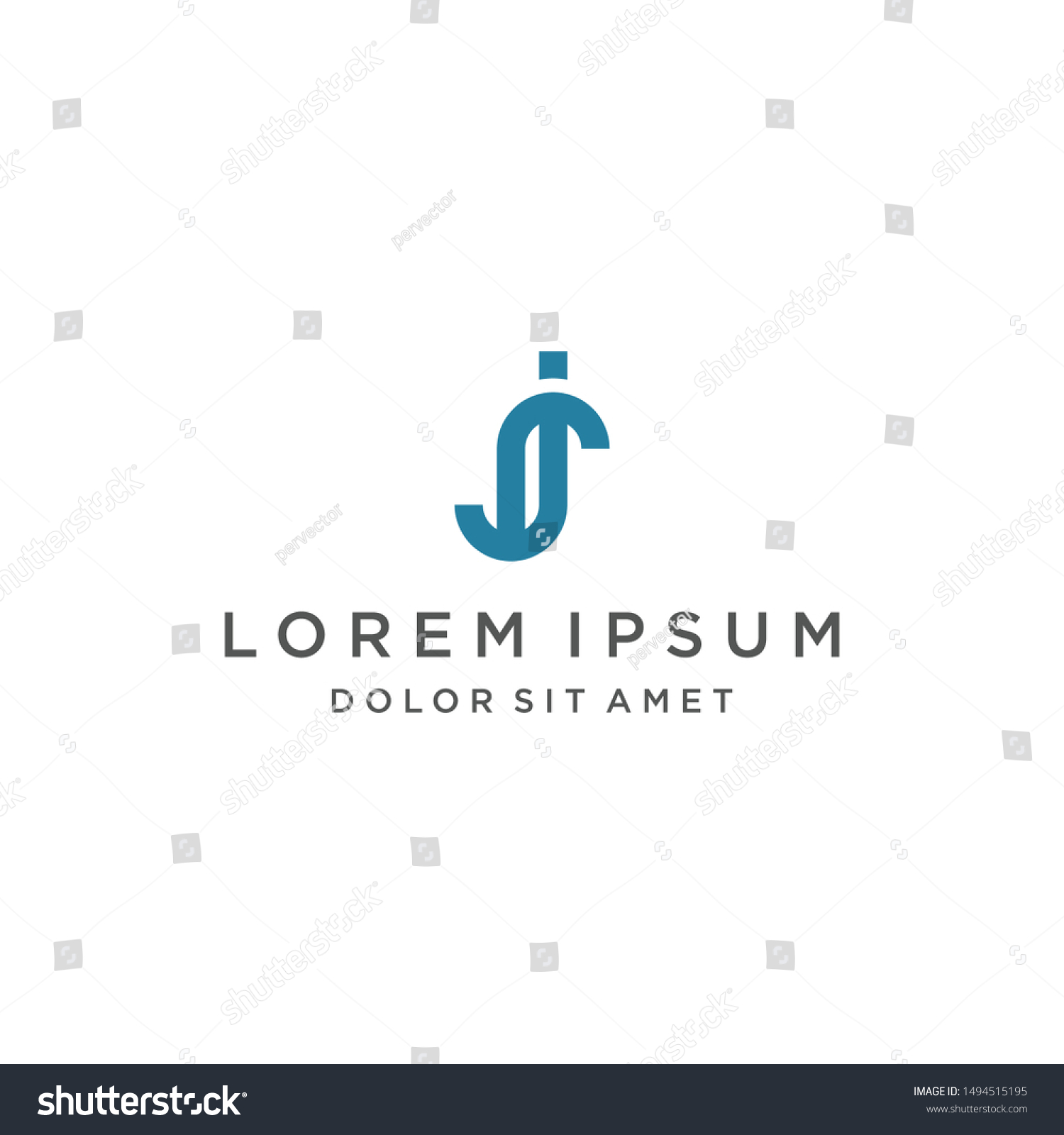 Sj Logo Monogram Icon Symbol Vector: vetor stock (livre de direitos ...