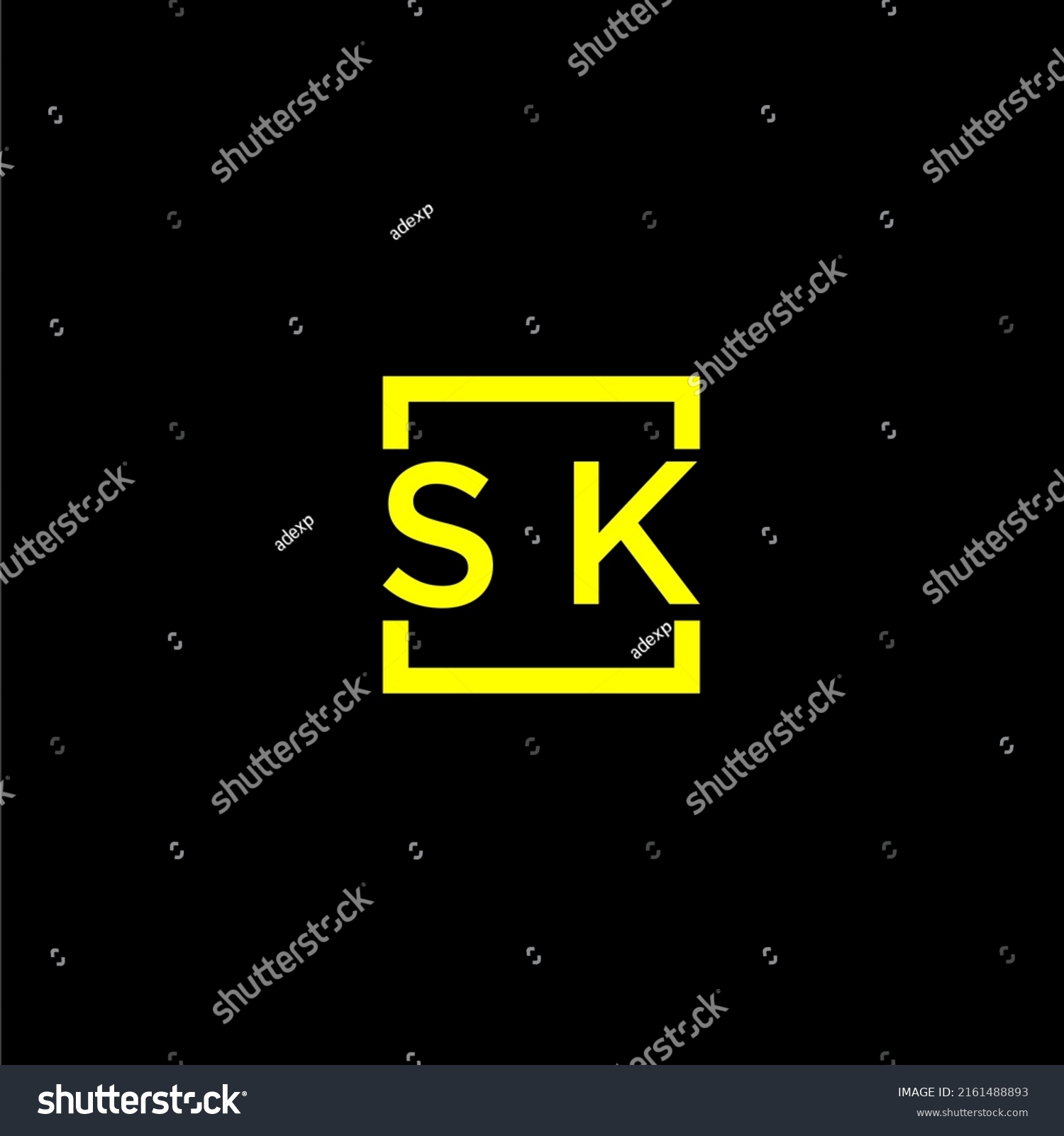 Sk Initial Monogram Logo Square Style Stock Vector (Royalty Free ...