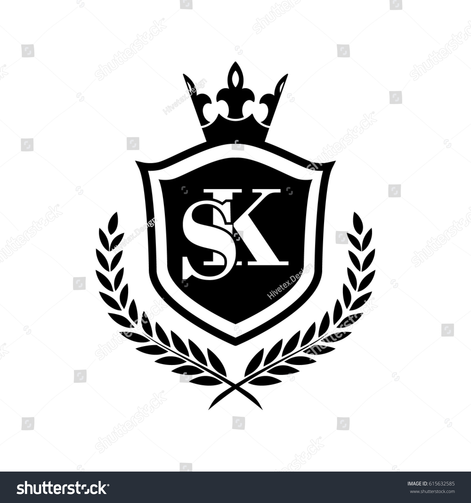 Sk Logo: vector de stock (libre de regalías) 615632585