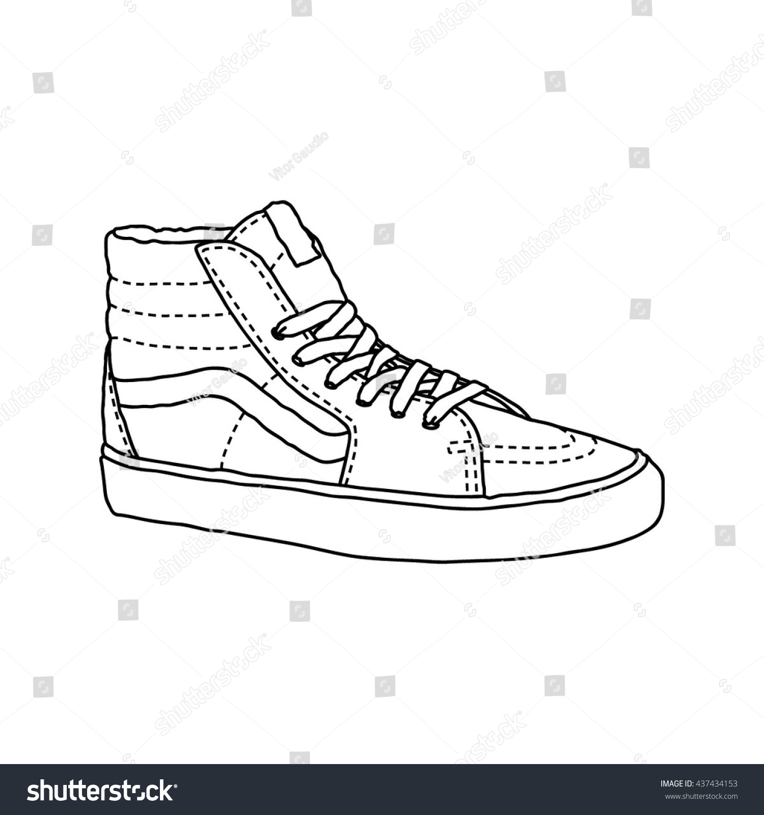 Skate Shoes Icon Sketch Vector Stock Vector (Royalty Free) 437434153