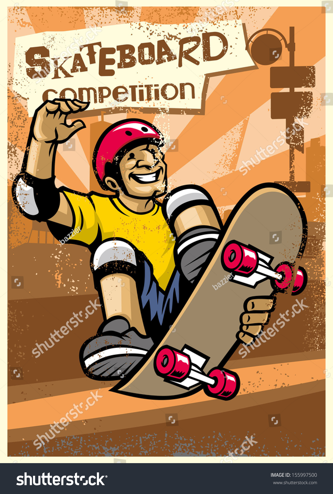 Skateboard Competition Poster Stock Vector (Royalty Free) 155997500