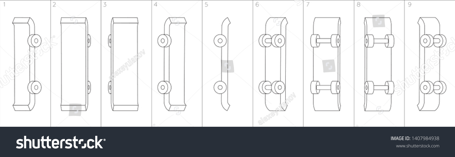 Skateboard Rotate Animation Sequence Sprite Sheet : image vectorielle ...