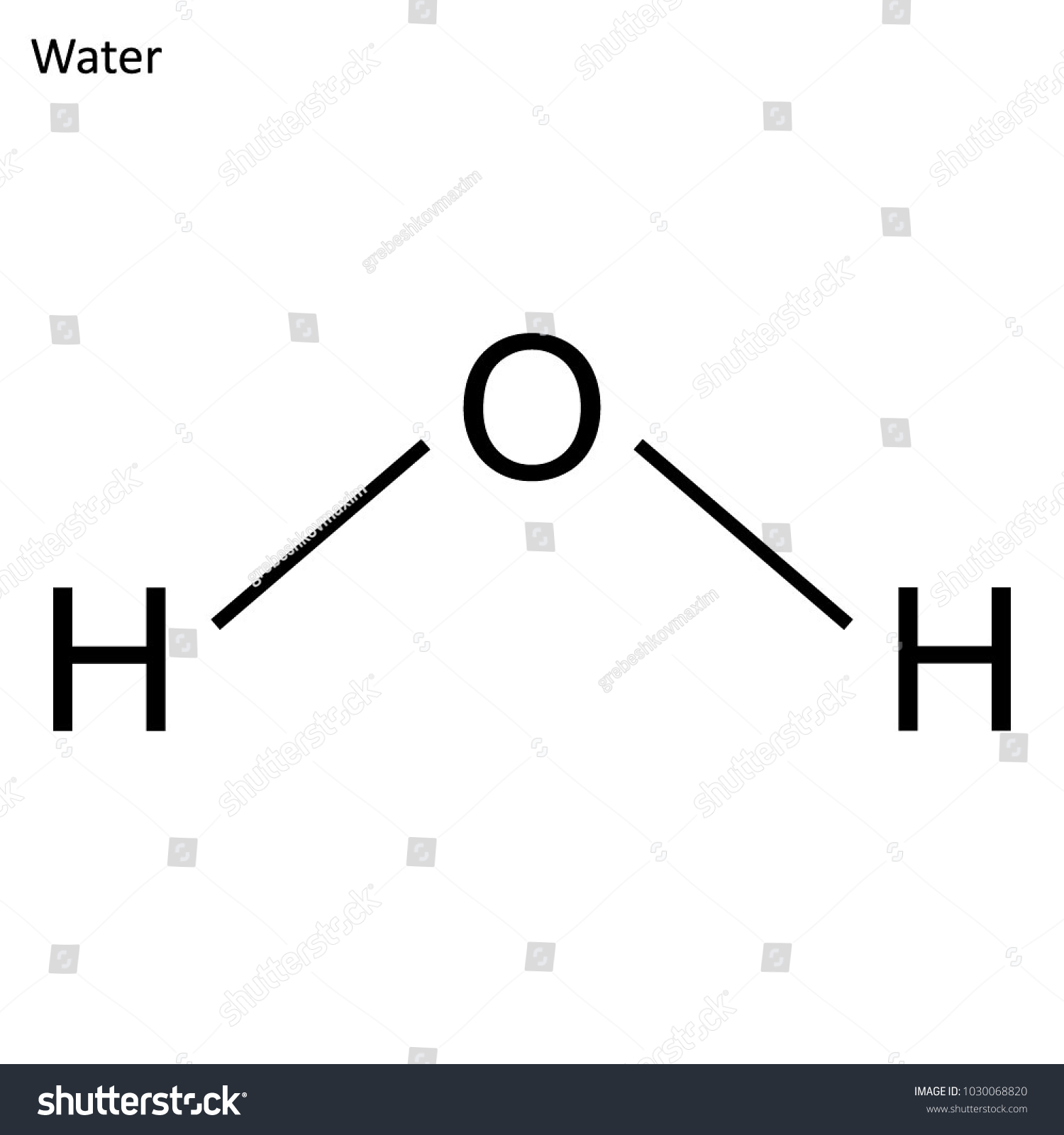 Skeletal Formula Water Molecule H2o เวกเตอร์สต็อก ปลอดค่าลิขสิทธิ์