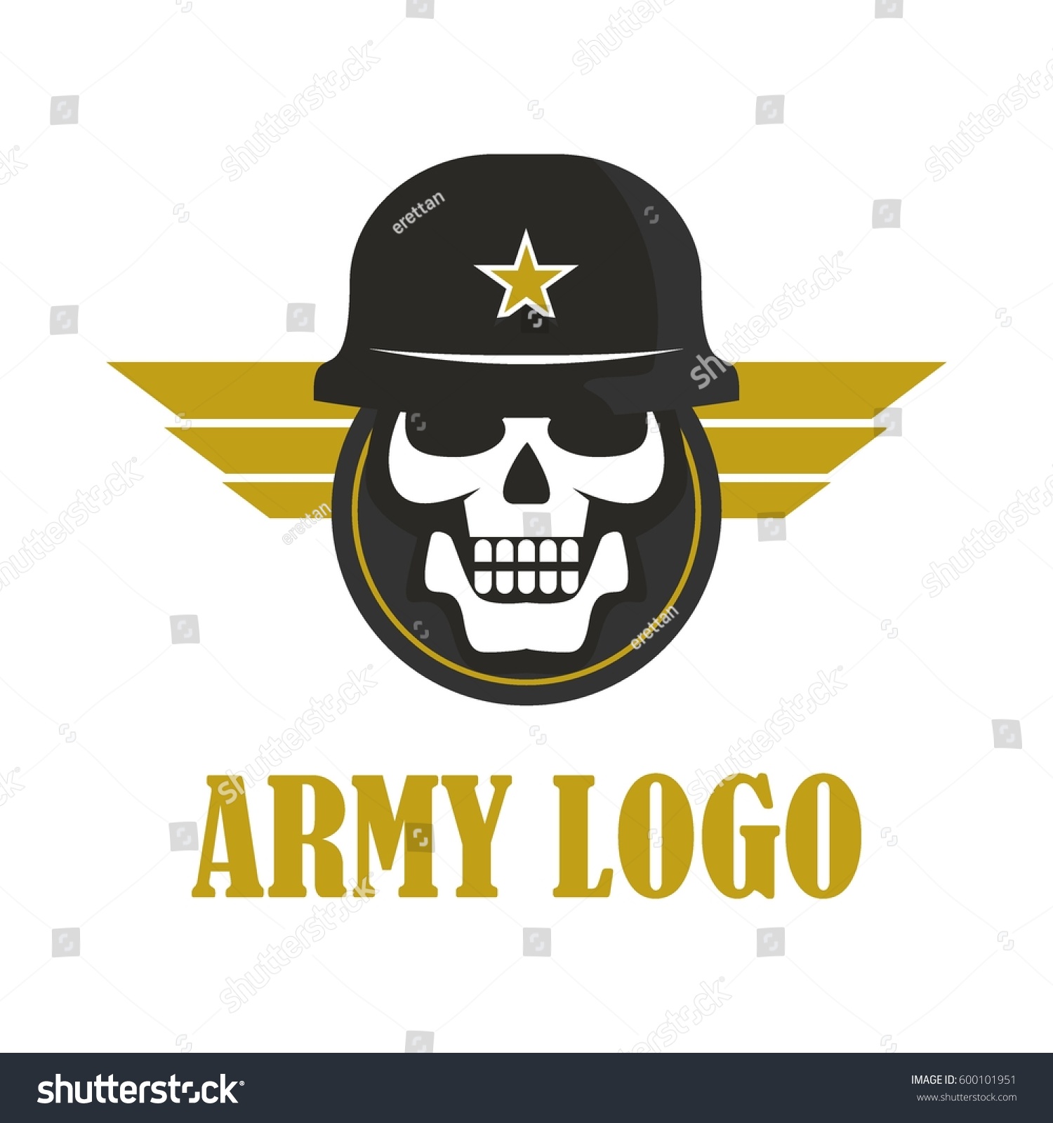 Skeleton Army Badge Logo Series: vector de stock (libre de regalías ...