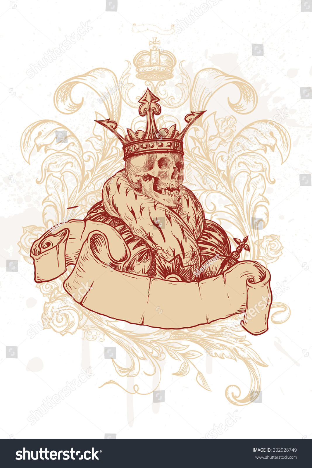 Skeleton King Stock Vector (Royalty Free) 202928749