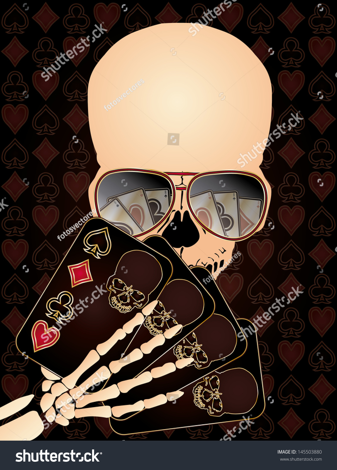 Skeleton Playing Poker Vector Illustration: Vector có sẵn (miễn phí bản ...