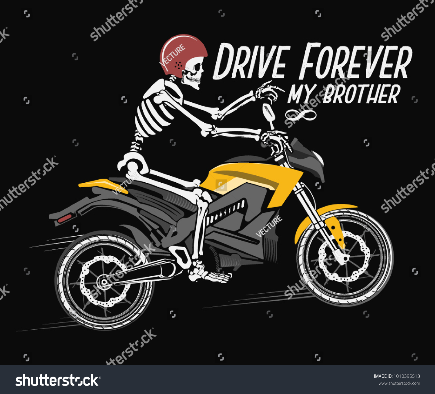 Skeleton Riding Motorcycle Vector Illustration: vector de stock (libre ...