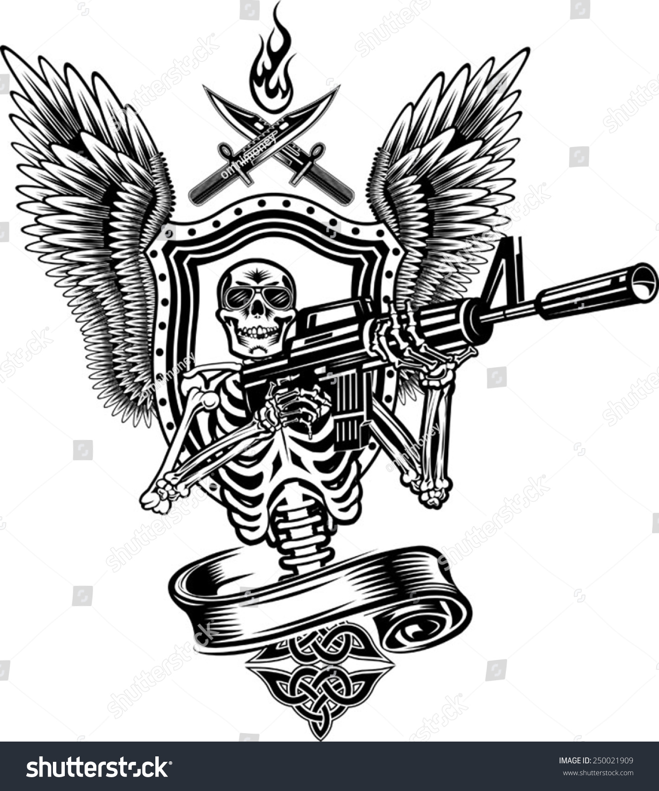 Skeleton Shooting Rifle: Stock-Vektorgrafik (Lizenzfrei) 250021909 ...