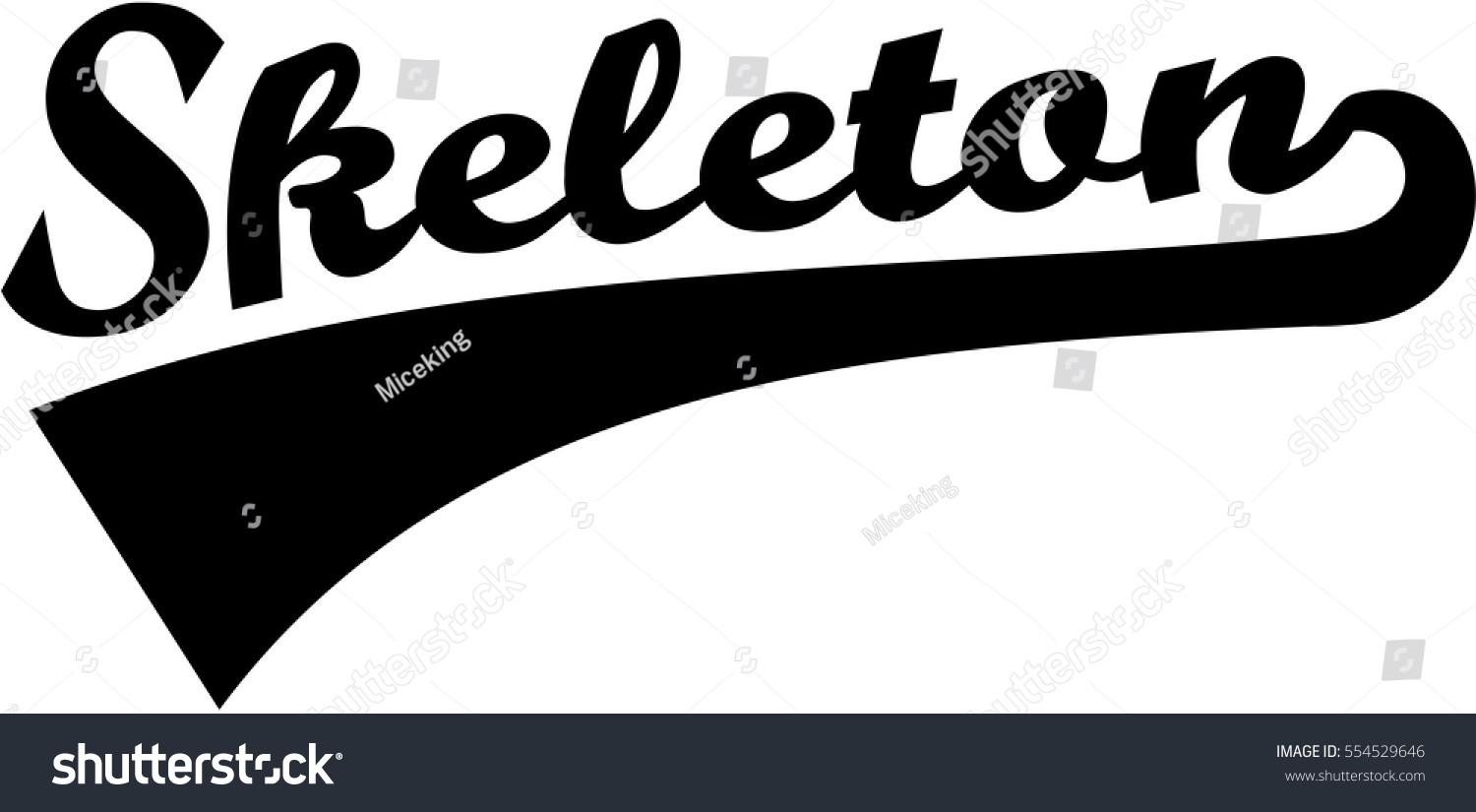 Skeleton Word Retro Font Stock Vector (Royalty Free) 554529646 ...