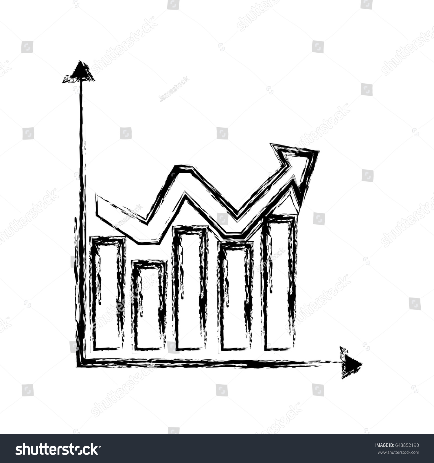 Sketch Chart Statistics Graphs Arrow Business Stock Vector (Royalty ...