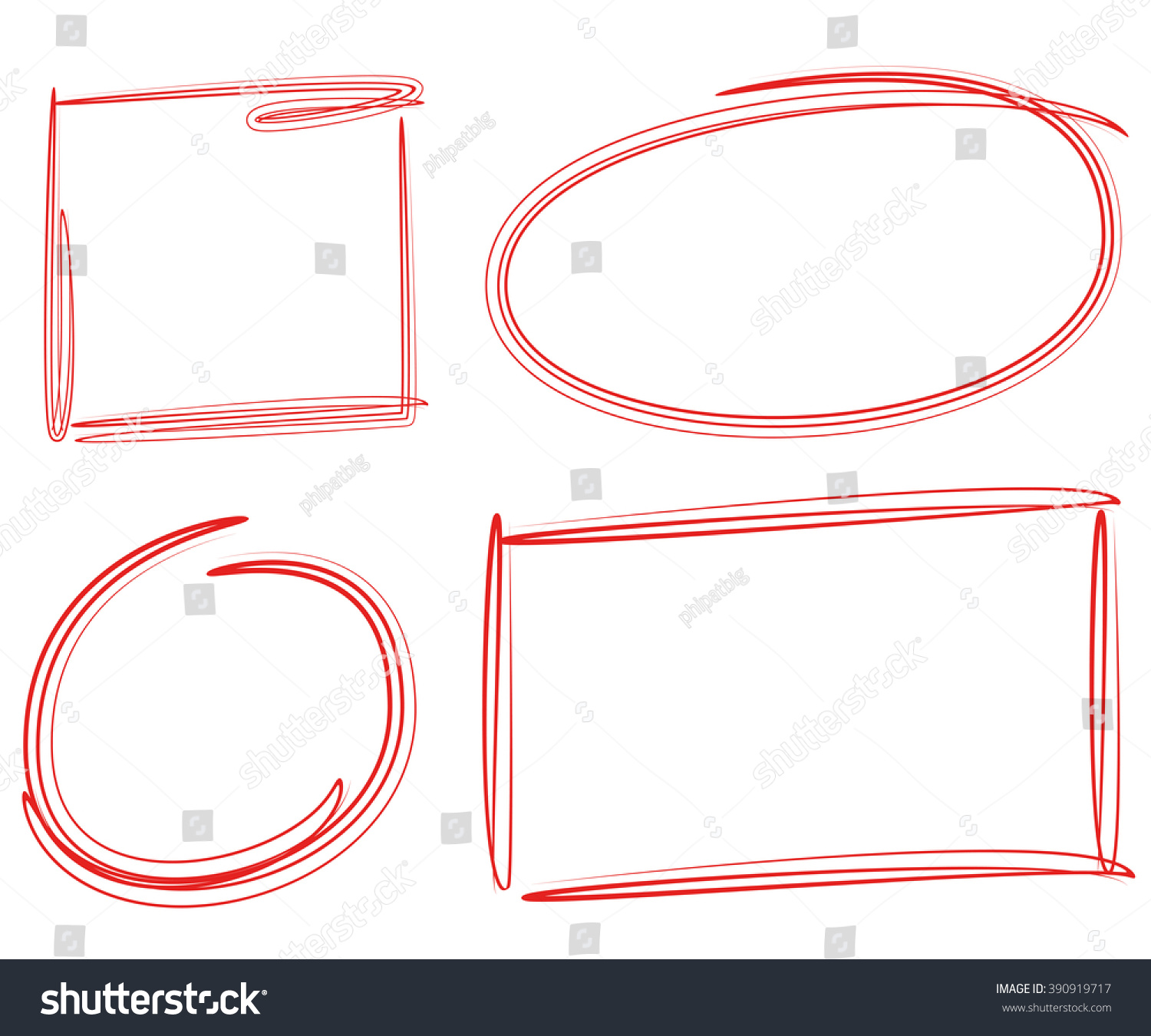 Sketch Circle Rectangle Marker Highlight Emphasis Stock Vector (Royalty ...
