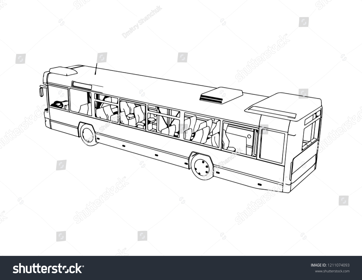 Sketch City Bus Vector 스톡 벡터(로열티 프리) 1211074093 | Shutterstock