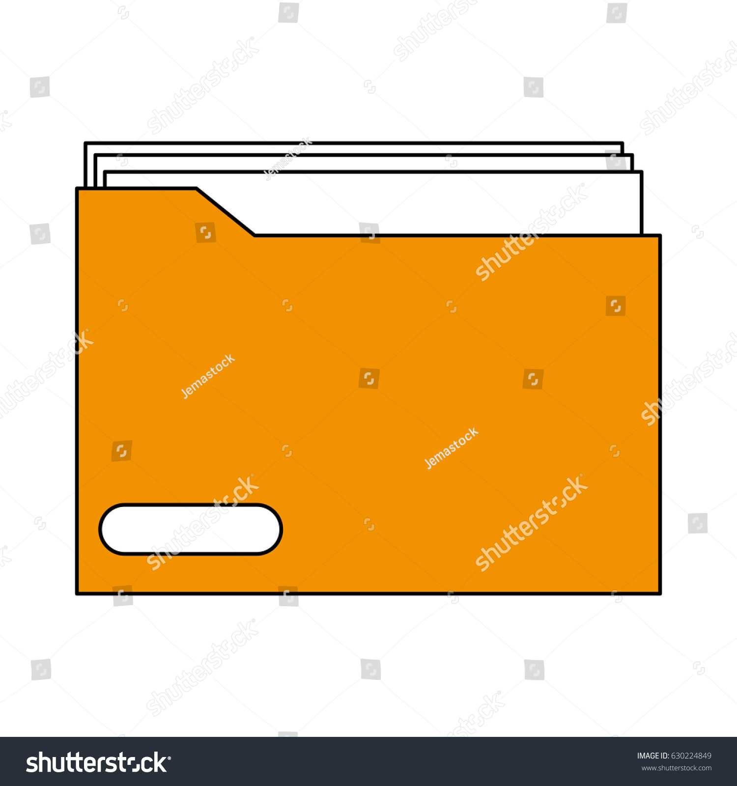 Sketch Color Silhouette Folder Documents Inside Stock Vector (Royalty ...