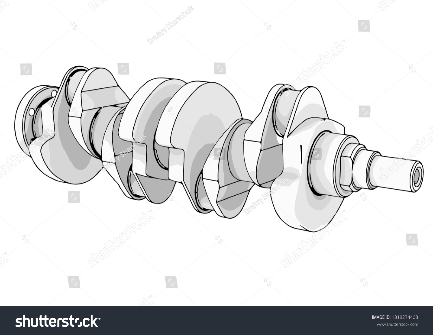 Sketch Crankshaft Vector 스톡 벡터(로열티 프리) 1318274408 | Shutterstock