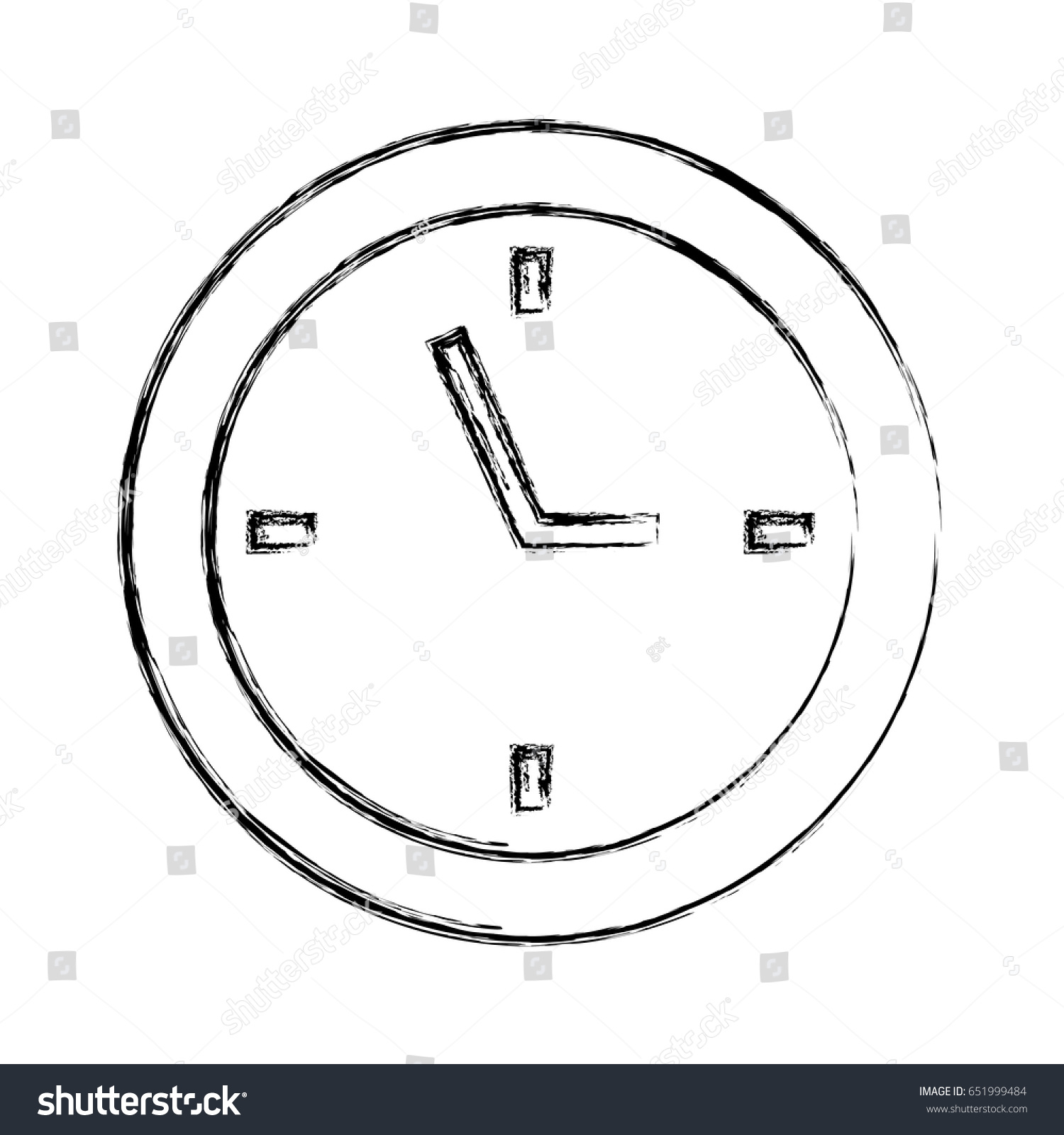 Sketch Draw Clock Cartoon Stock Vector (Royalty Free) 651999484