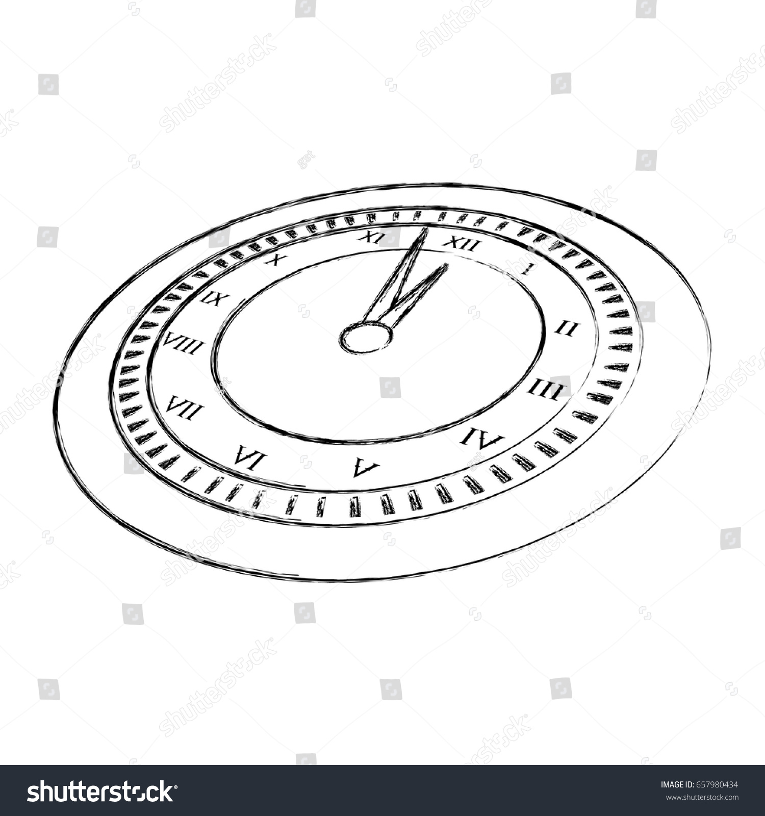 Sketch Draw Clock Cartoon: vector de stock (libre de regalías ...