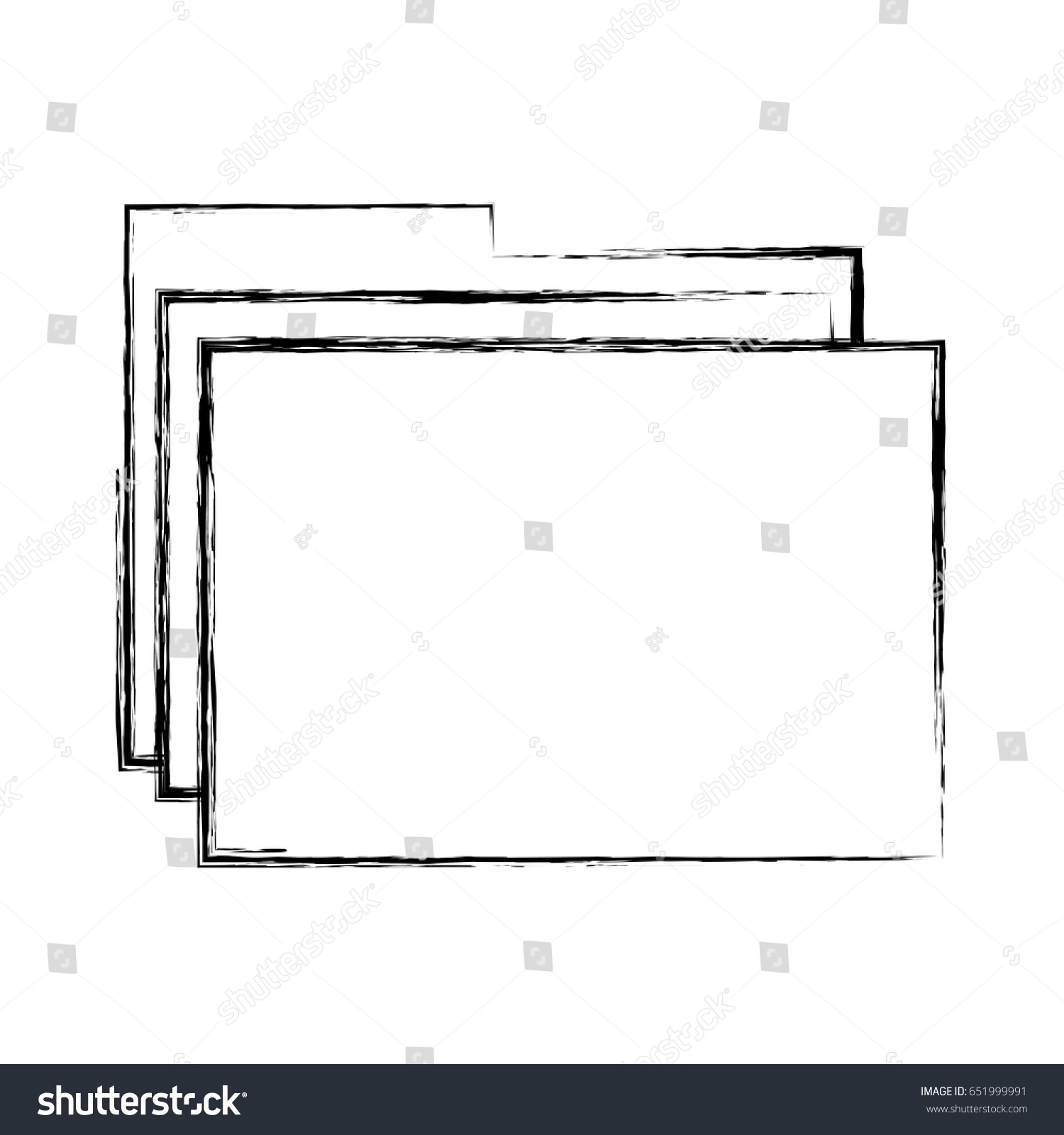 Sketch Draw Folder Cartoon Stock Vector (Royalty Free) 651999991
