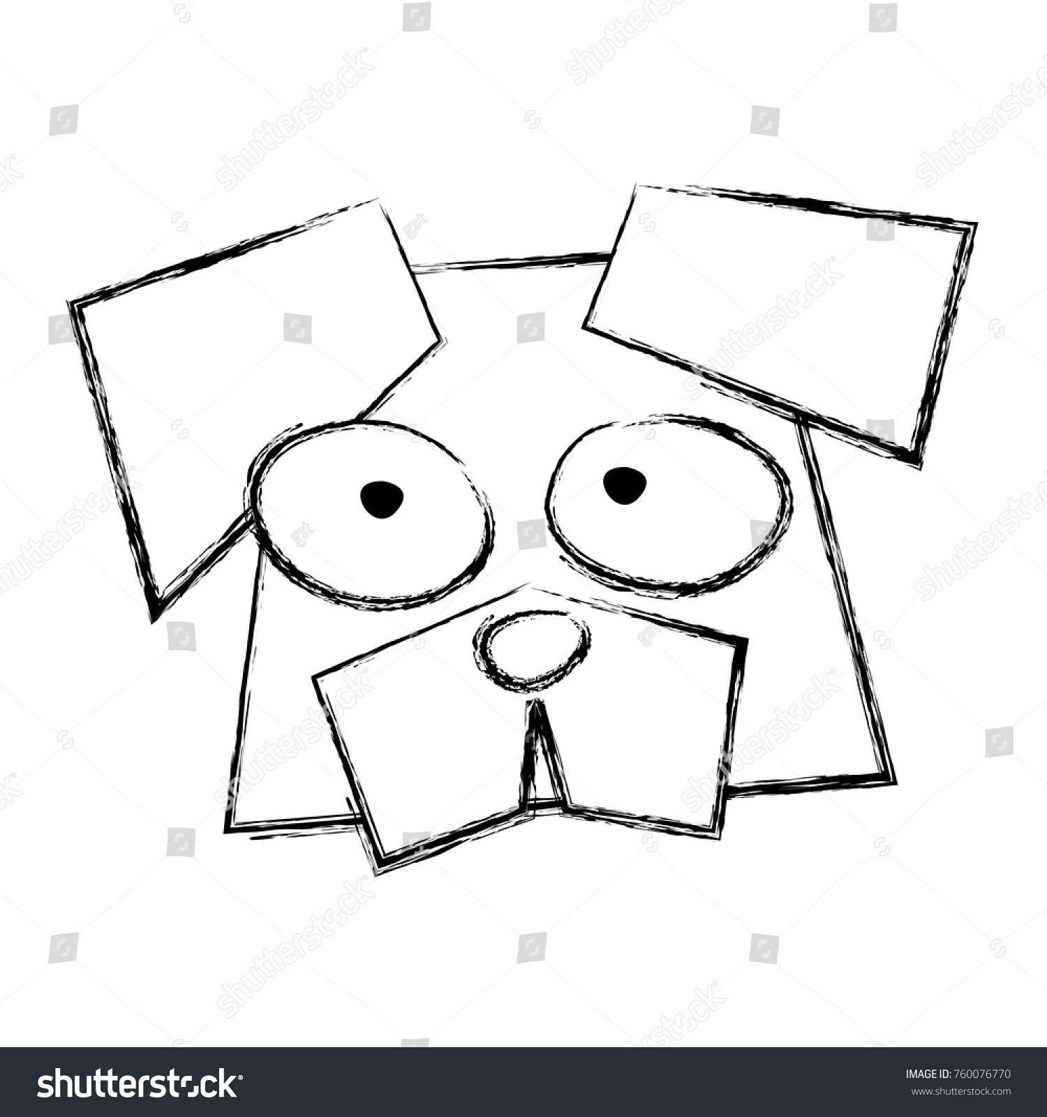 Sketch Draw Funny Dog Face Stock Vector (Royalty Free) 760076770 ...