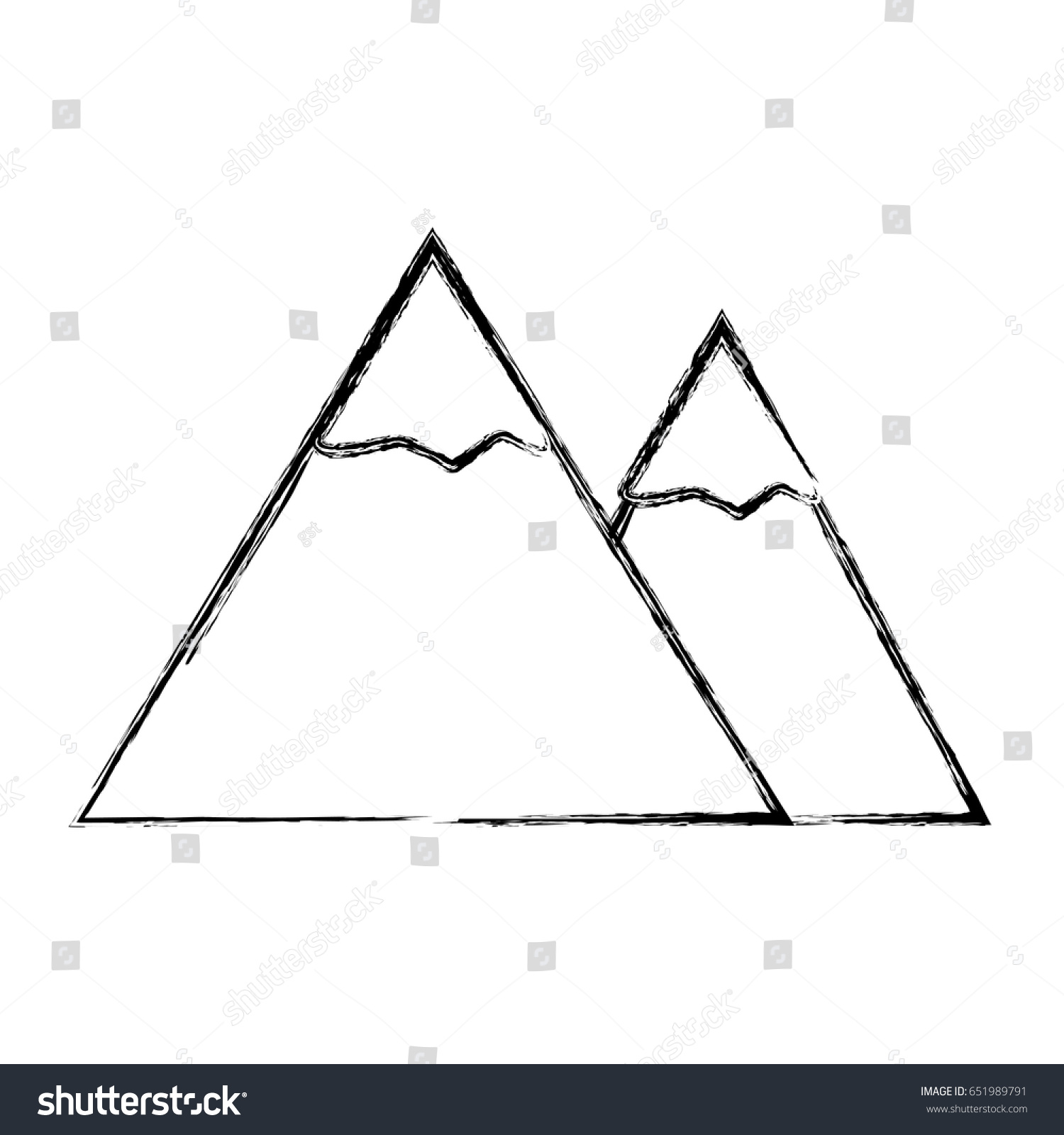 Sketch Draw Mountain Cartoon Vector Stock Vector (Royalty Free ...