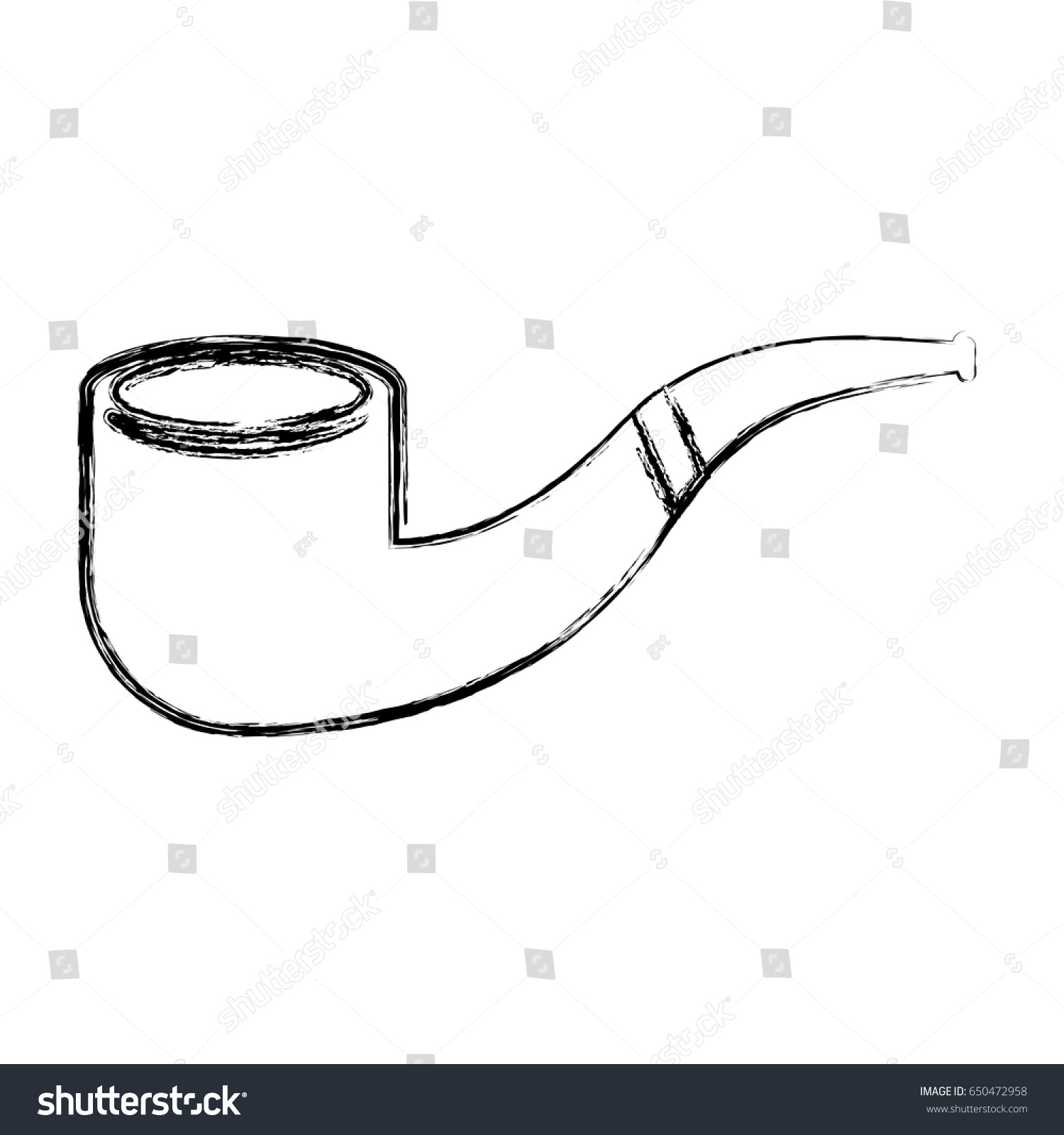 Sketch Draw Smoke Pipe Stock Vector (Royalty Free) 650472958