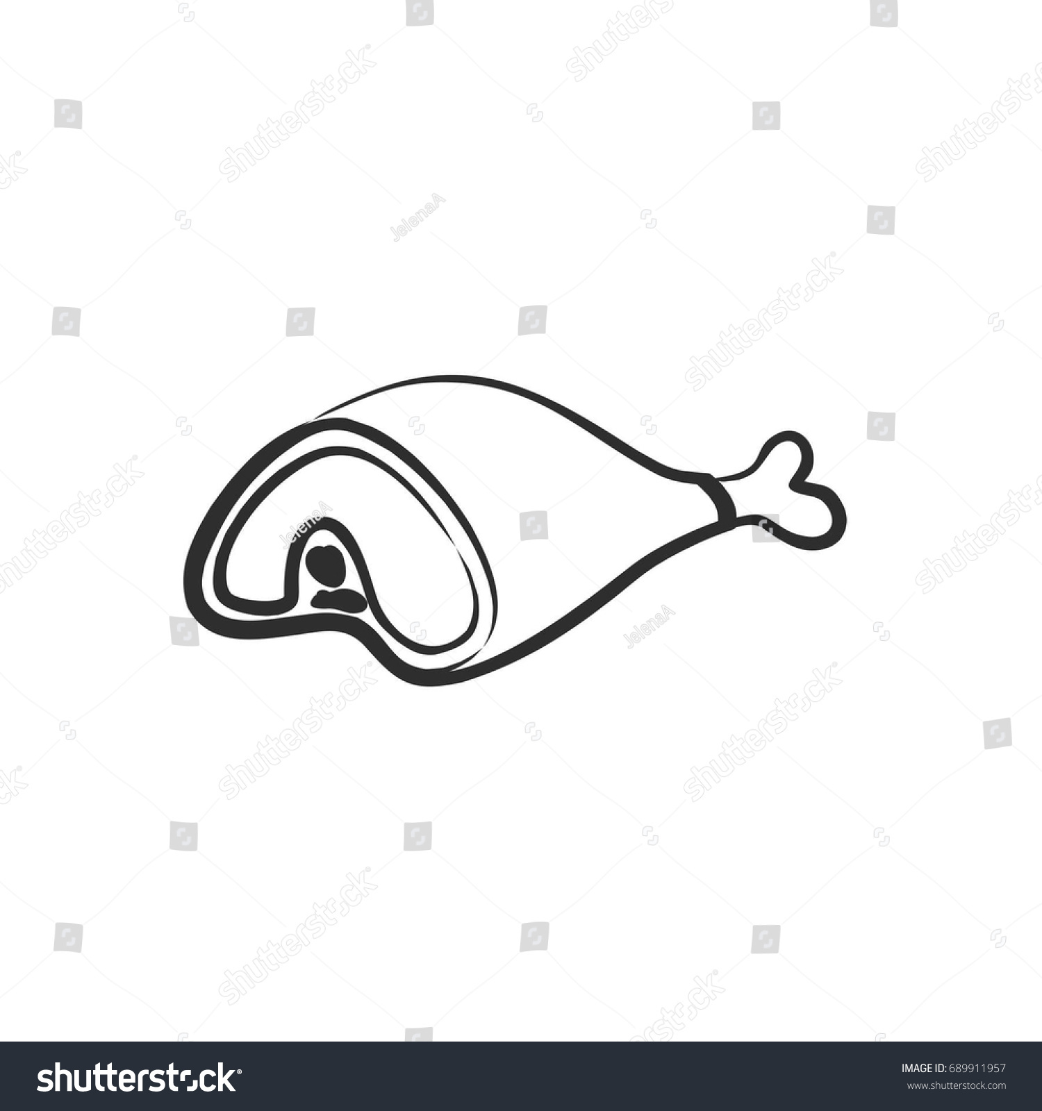 Sketch Ham Stock Vector (Royalty Free) 689911957 | Shutterstock