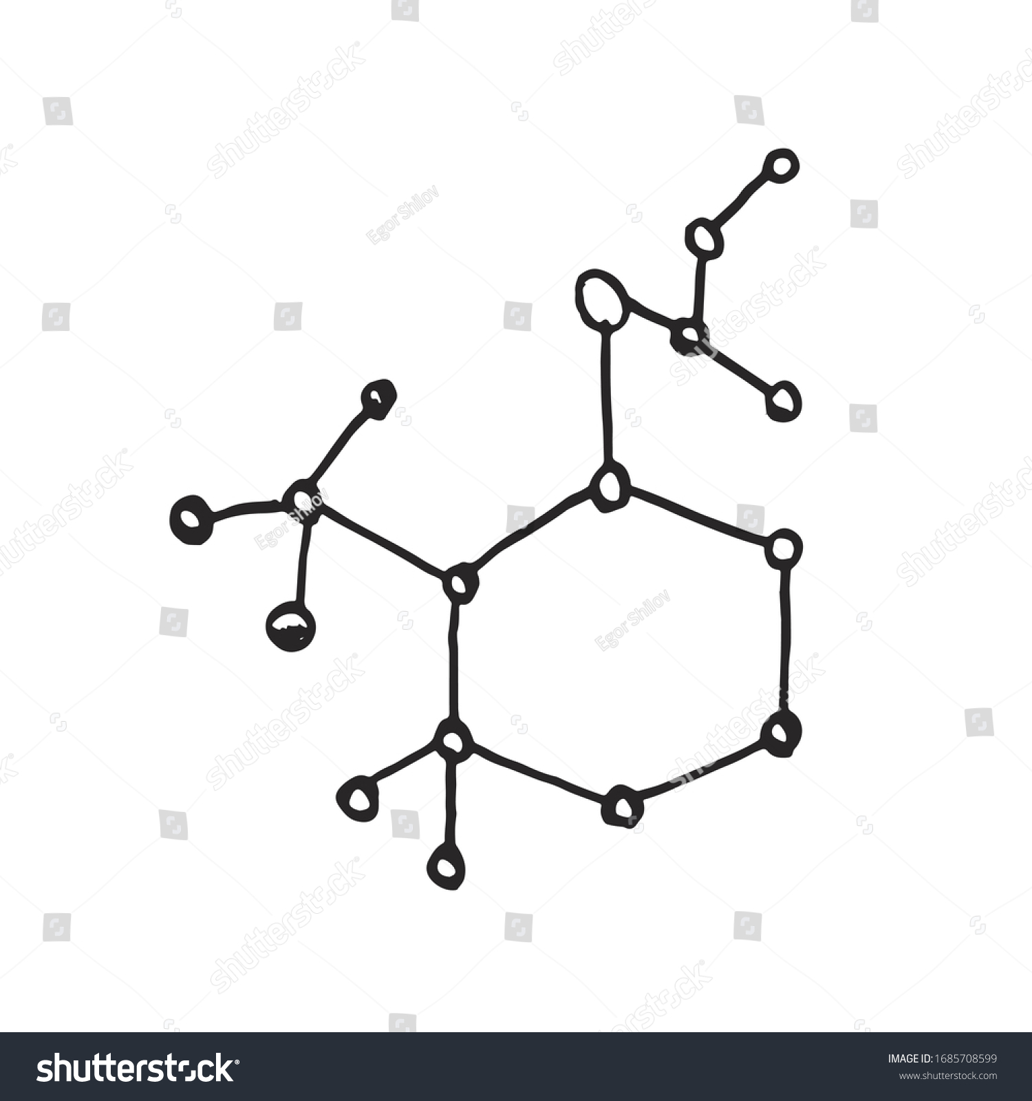 Sketch Molecule On White Background Stock Vector (Royalty Free ...