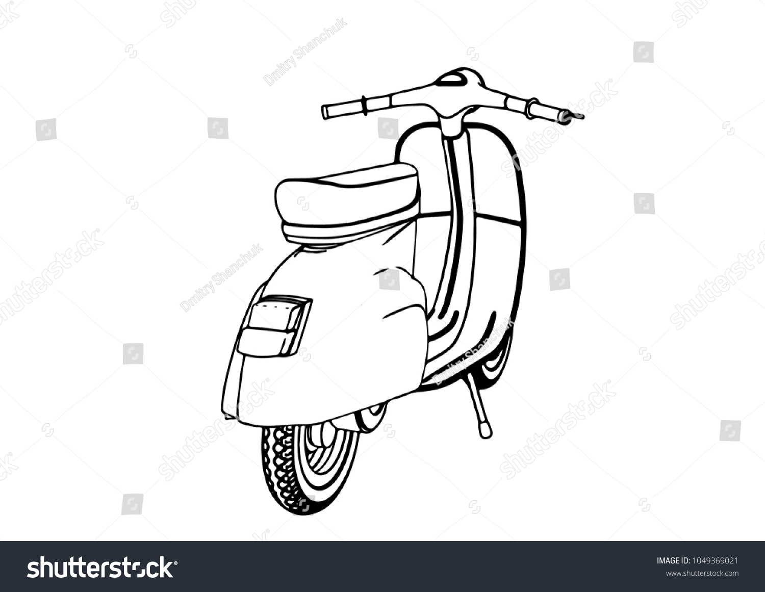 Sketch Moped Vector Stock Vector (Royalty Free) 1049369021 | Shutterstock