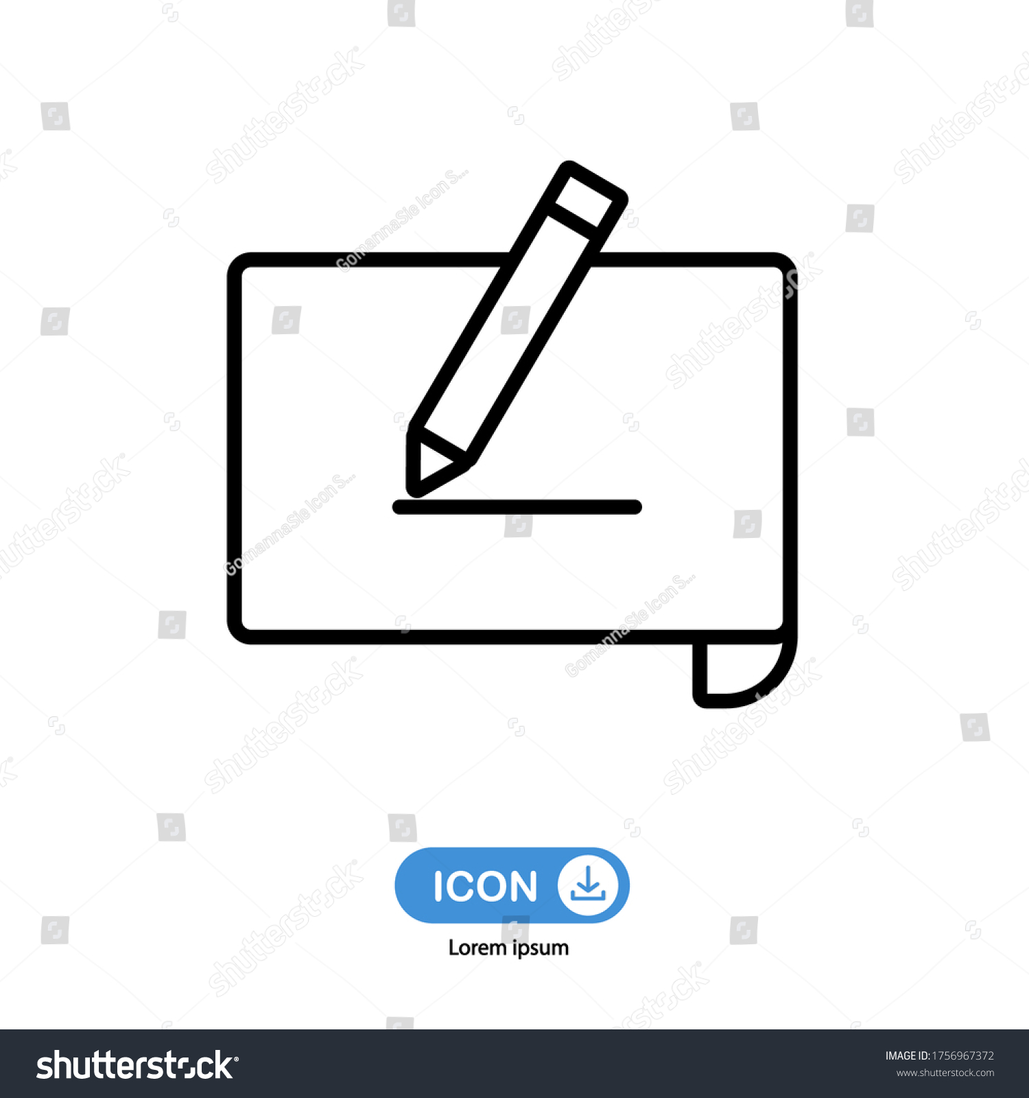 Sketch Note Icon Vector Isolated On Stock Vector (Royalty Free ...