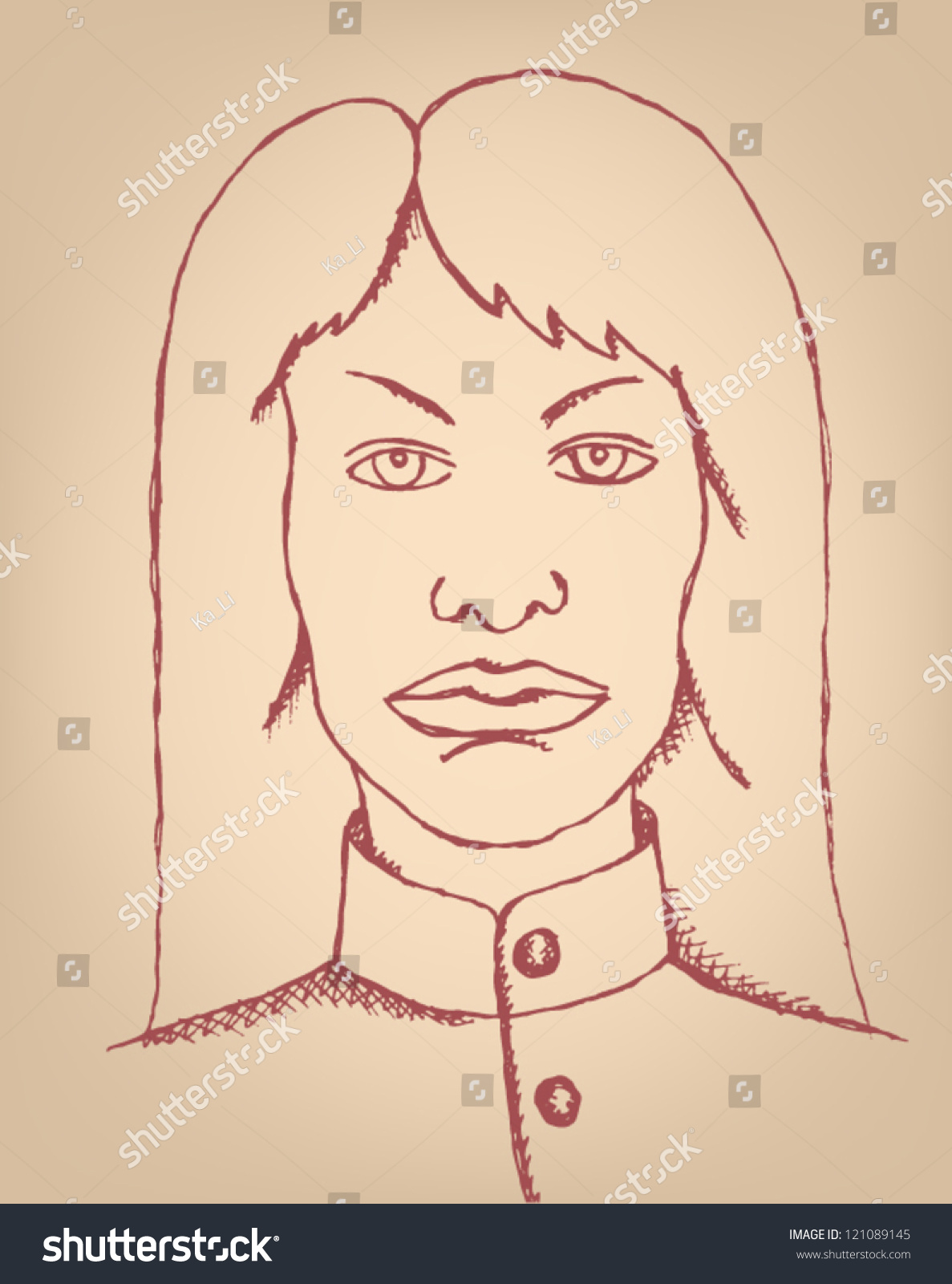 Sketch Portrait Stock Vector (Royalty Free) 121089145 | Shutterstock