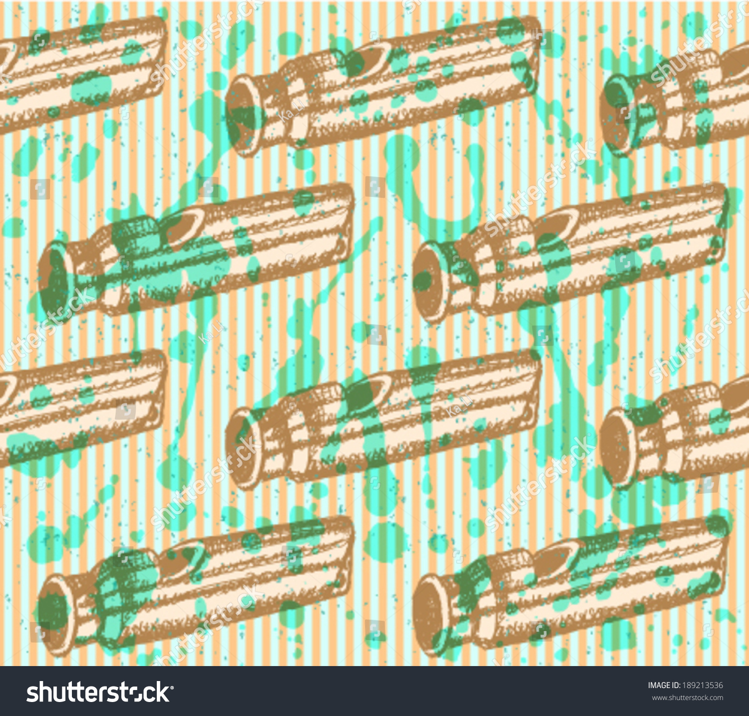 Sketch Whistle Vector Vintage Seamless Pattern Stock Vector (Royalty ...