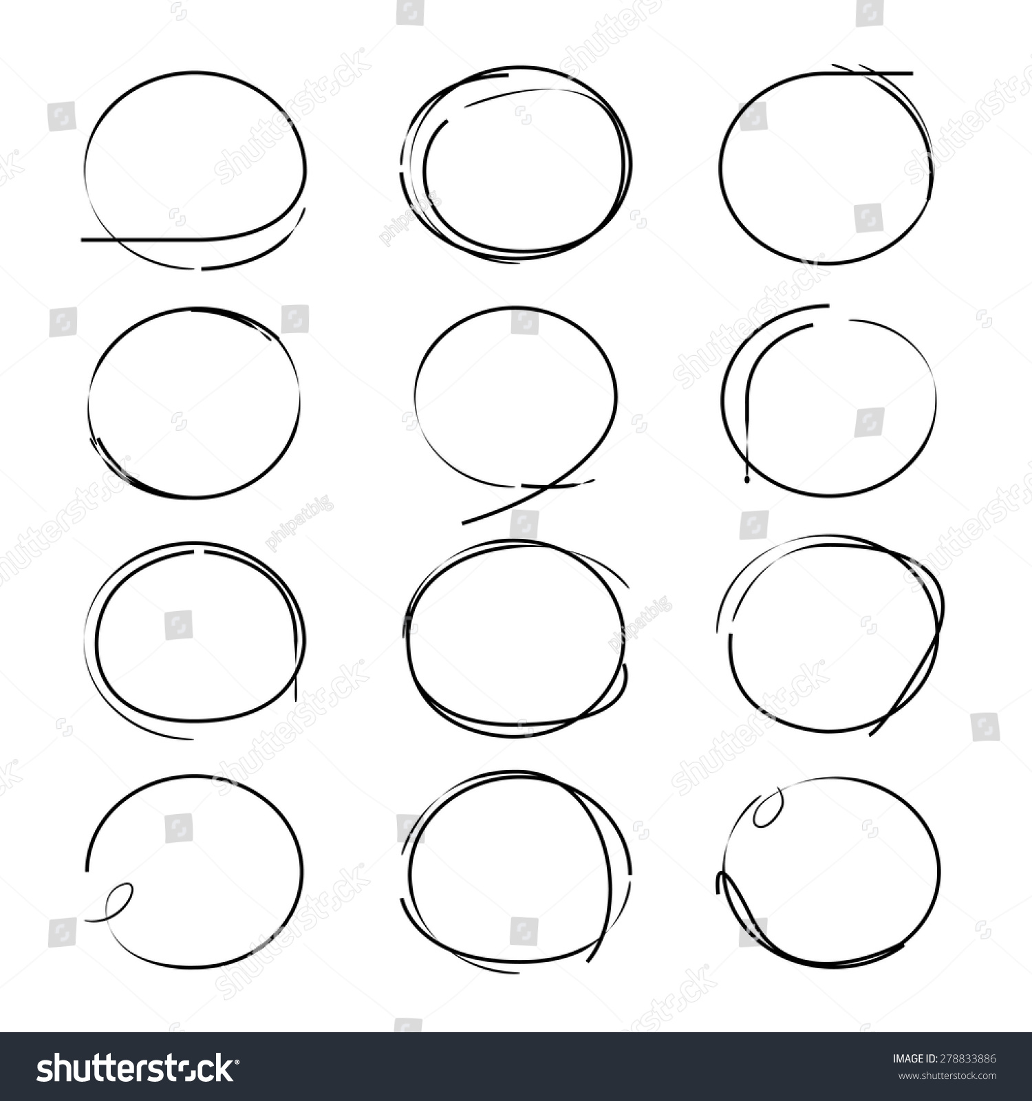 Sketched Circles Highlighting Elements Stock Vector 278833886 ...