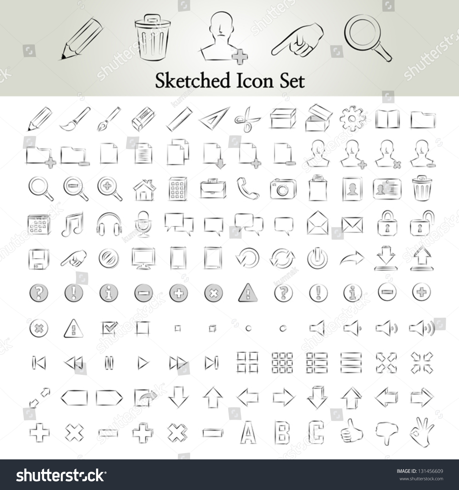Sketched Icon Set Stock Vector (Royalty Free) 131456609