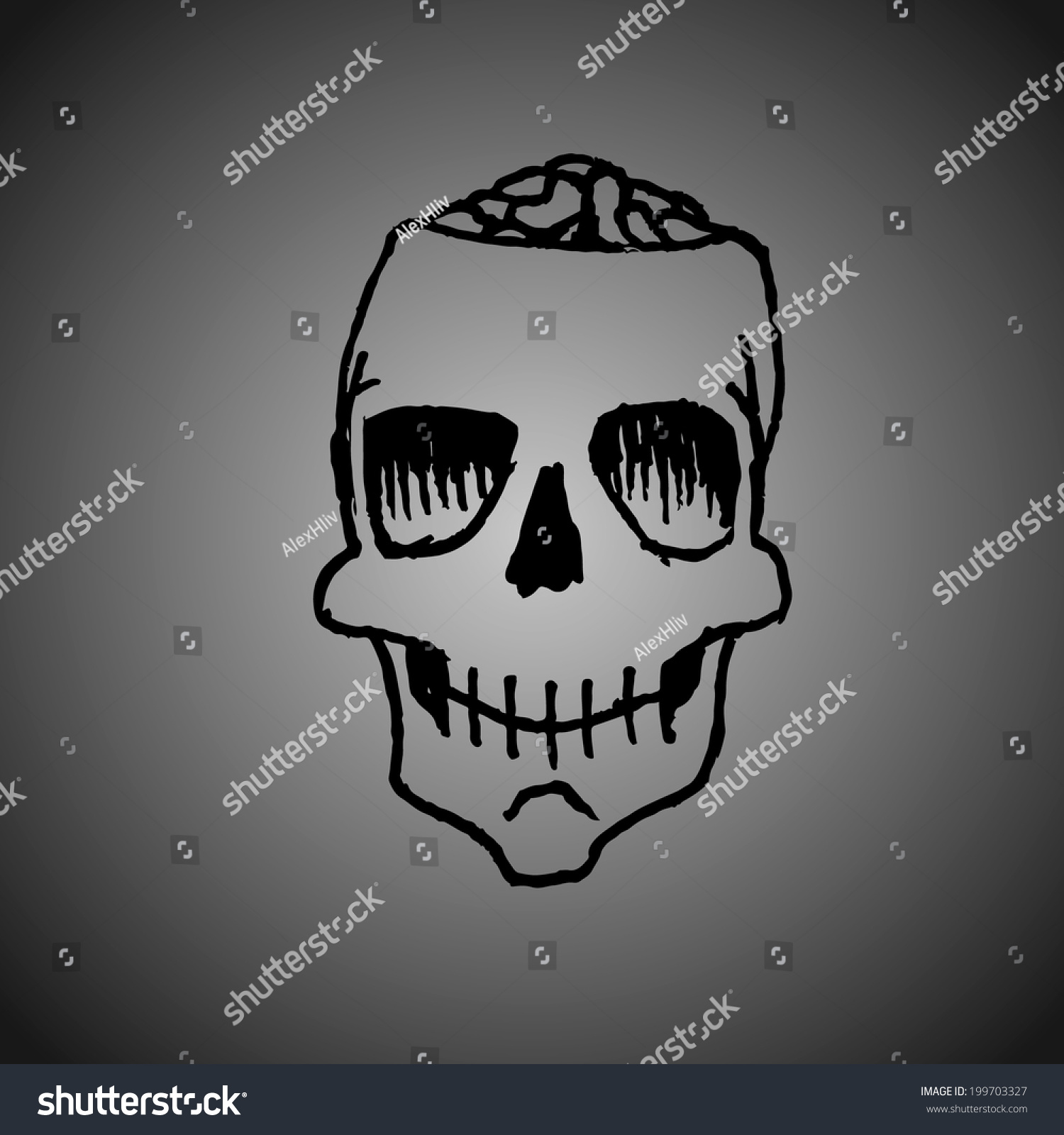 Sketched Scull Vector Illustration Stock Vector (Royalty Free) 199703327