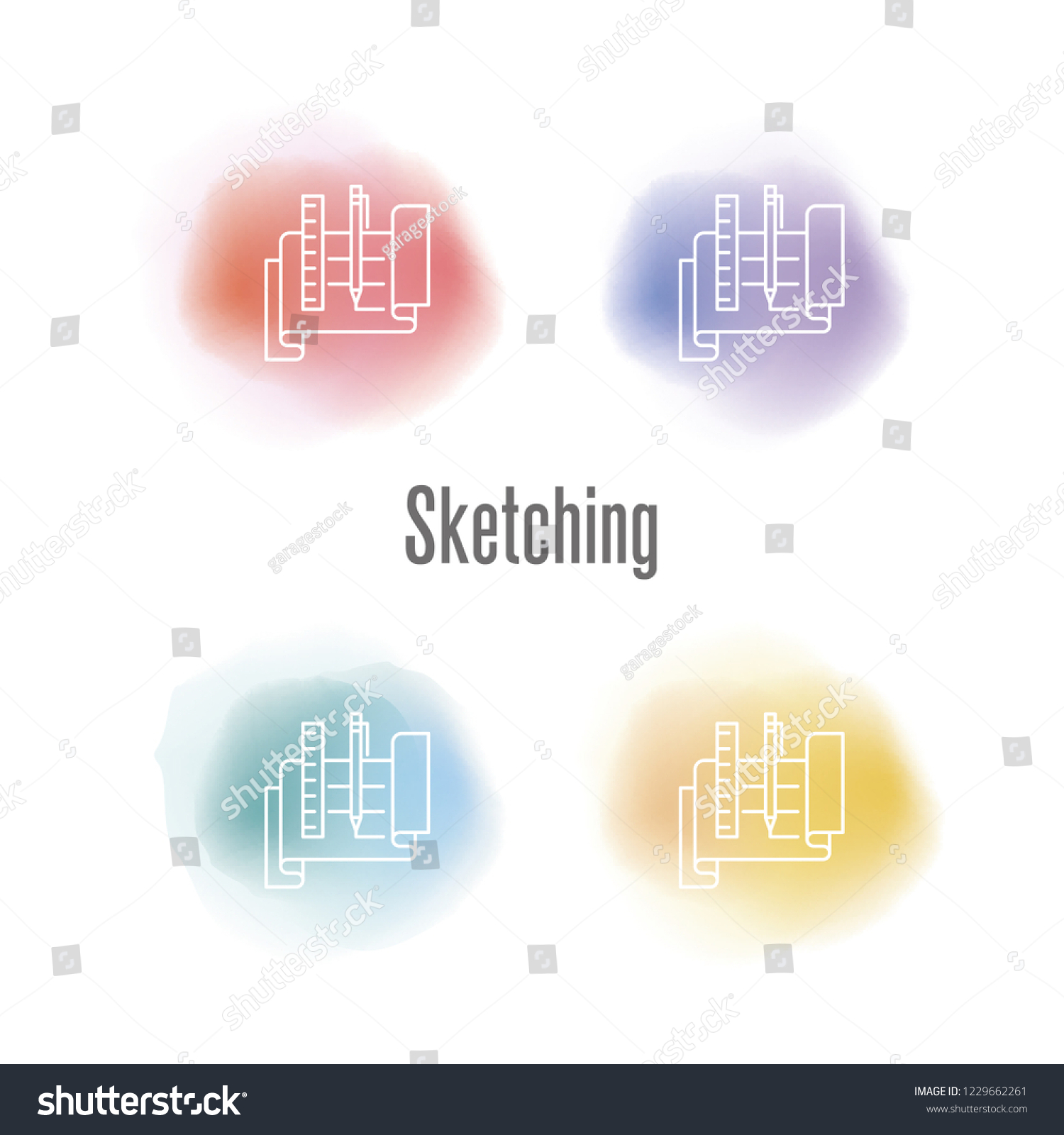 Sketching Icon Concept: vector de stock (libre de regalías) 1229662261 ...