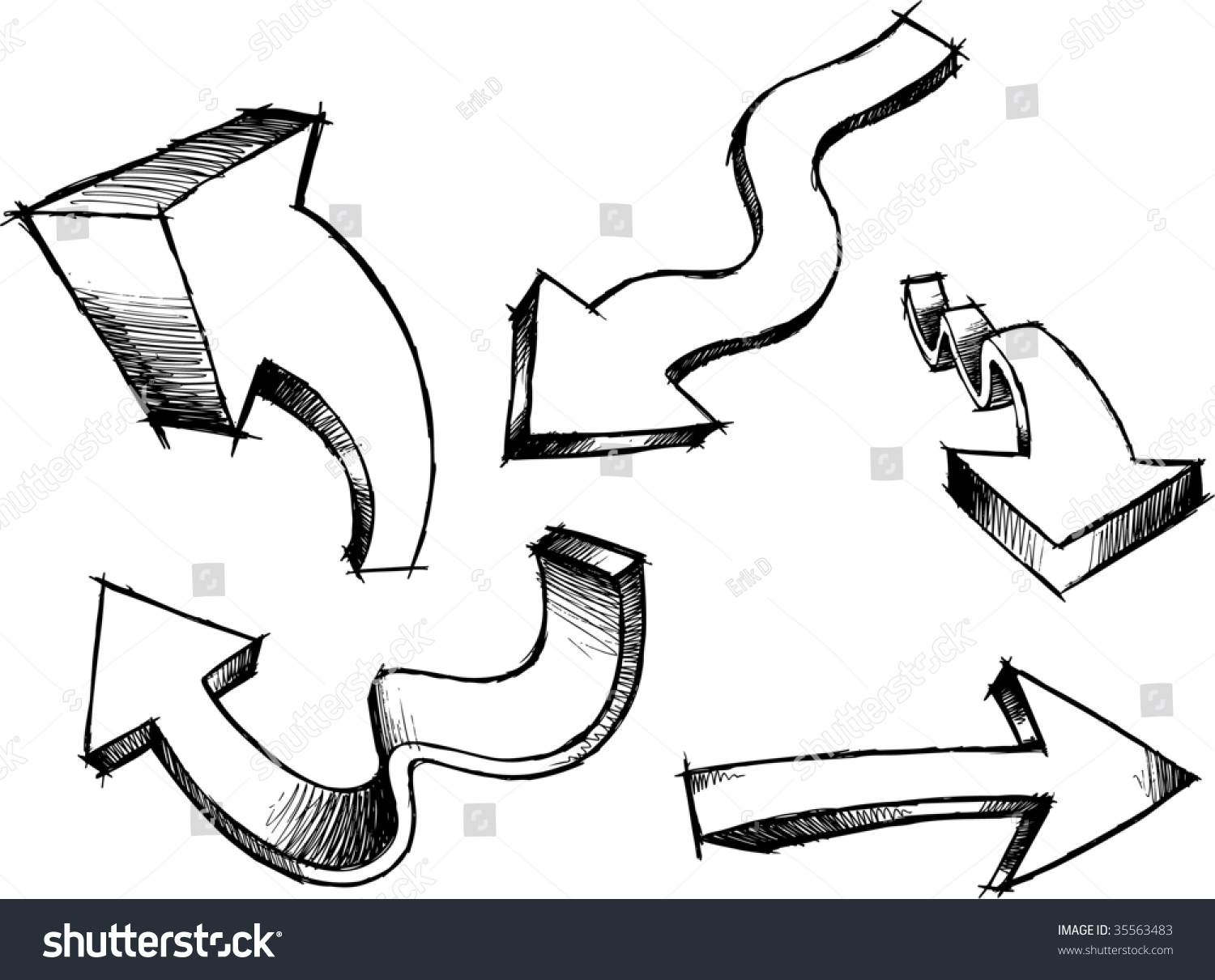 Sketchy Arrows Vector Illustration Stock Vector (Royalty Free) 35563483 ...