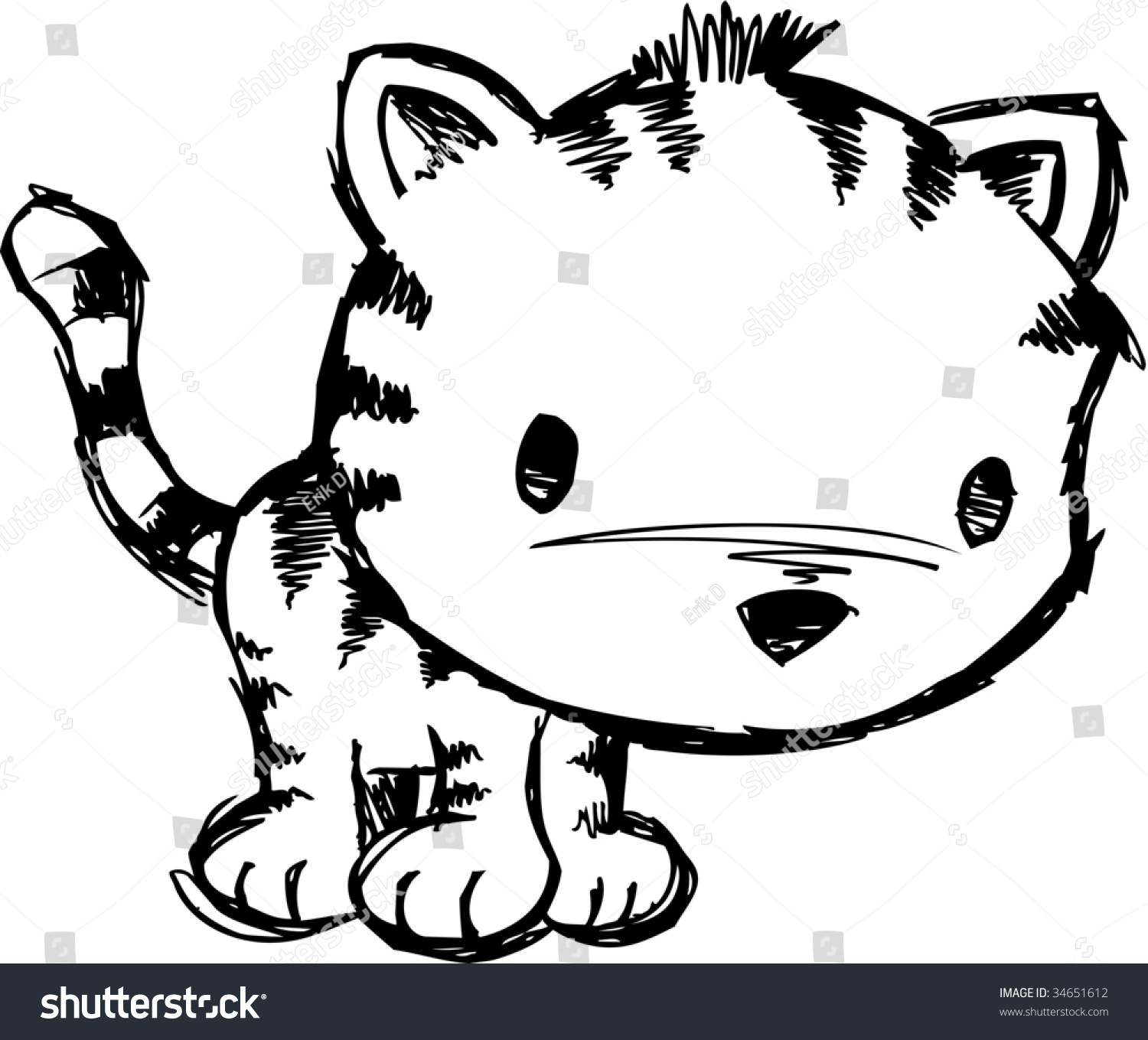 Sketchy Cat Vector Illustration Stock Vector (Royalty Free) 34651612 ...