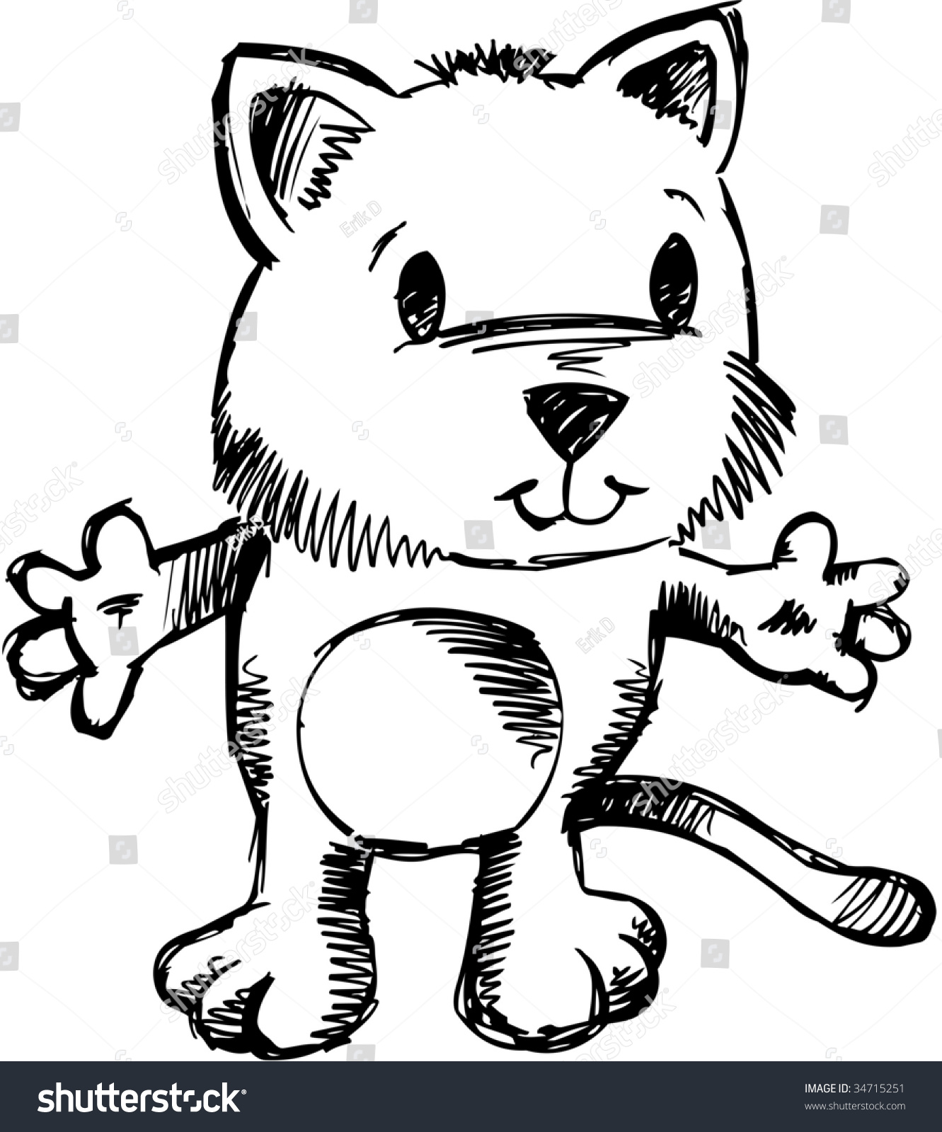 Sketchy Cat Vector Illustration Stock Vector (Royalty Free) 34715251