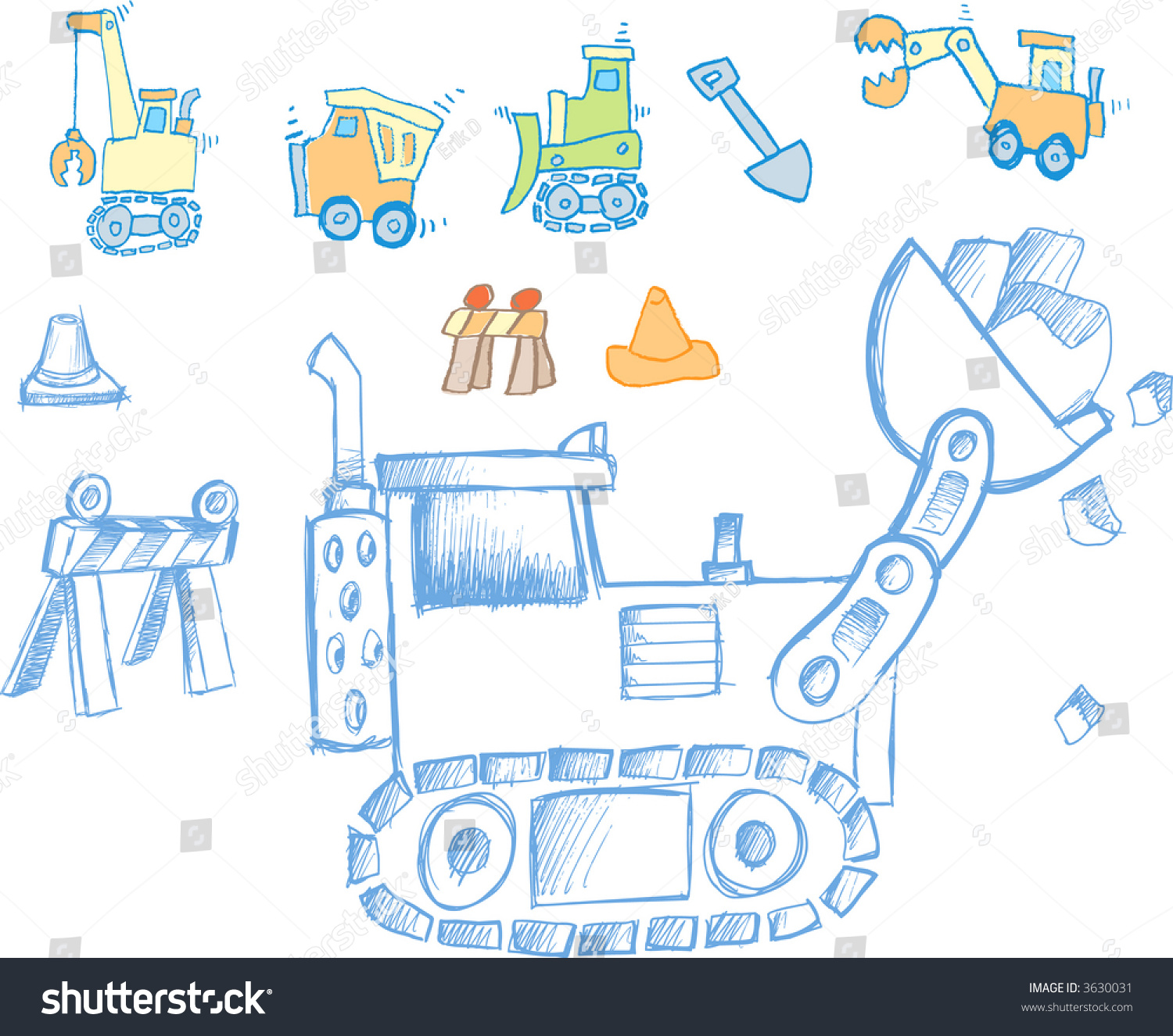 Sketchy Construction Set Vector Illustration Stock Vector (Royalty Free ...