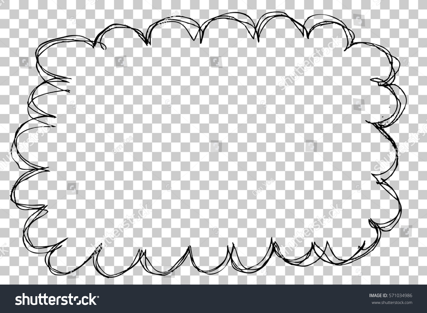 Sketchy Curl Frame Transparent Effect Background Stock Vector (Royalty ...