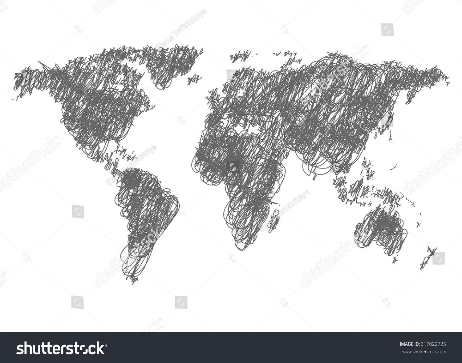 Sketchy Doodle World Map Vector Illustration Stock Vector (Royalty Free ...