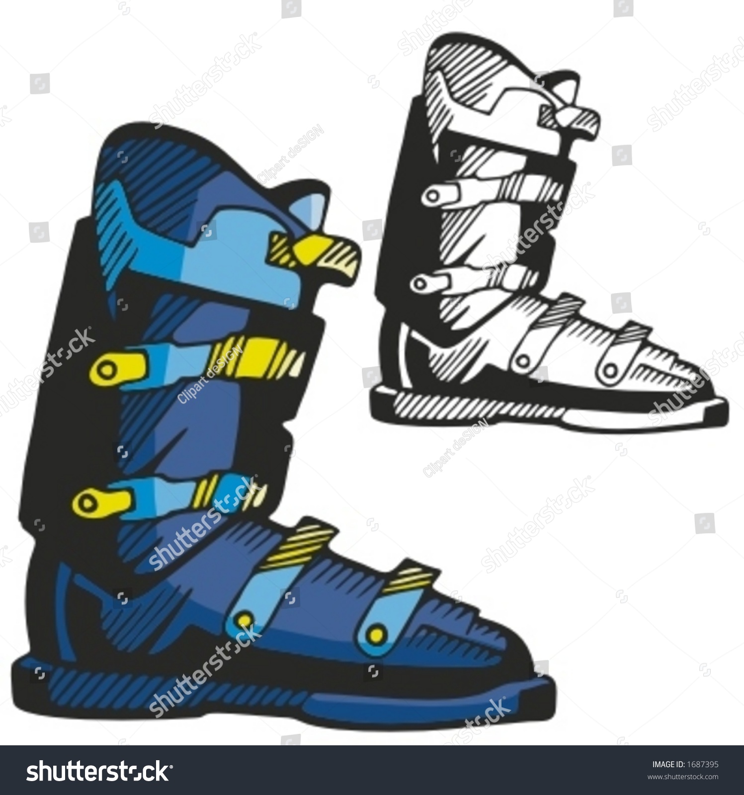 Best Ski Boot Illustrations Royaltyfree Vector Graphics