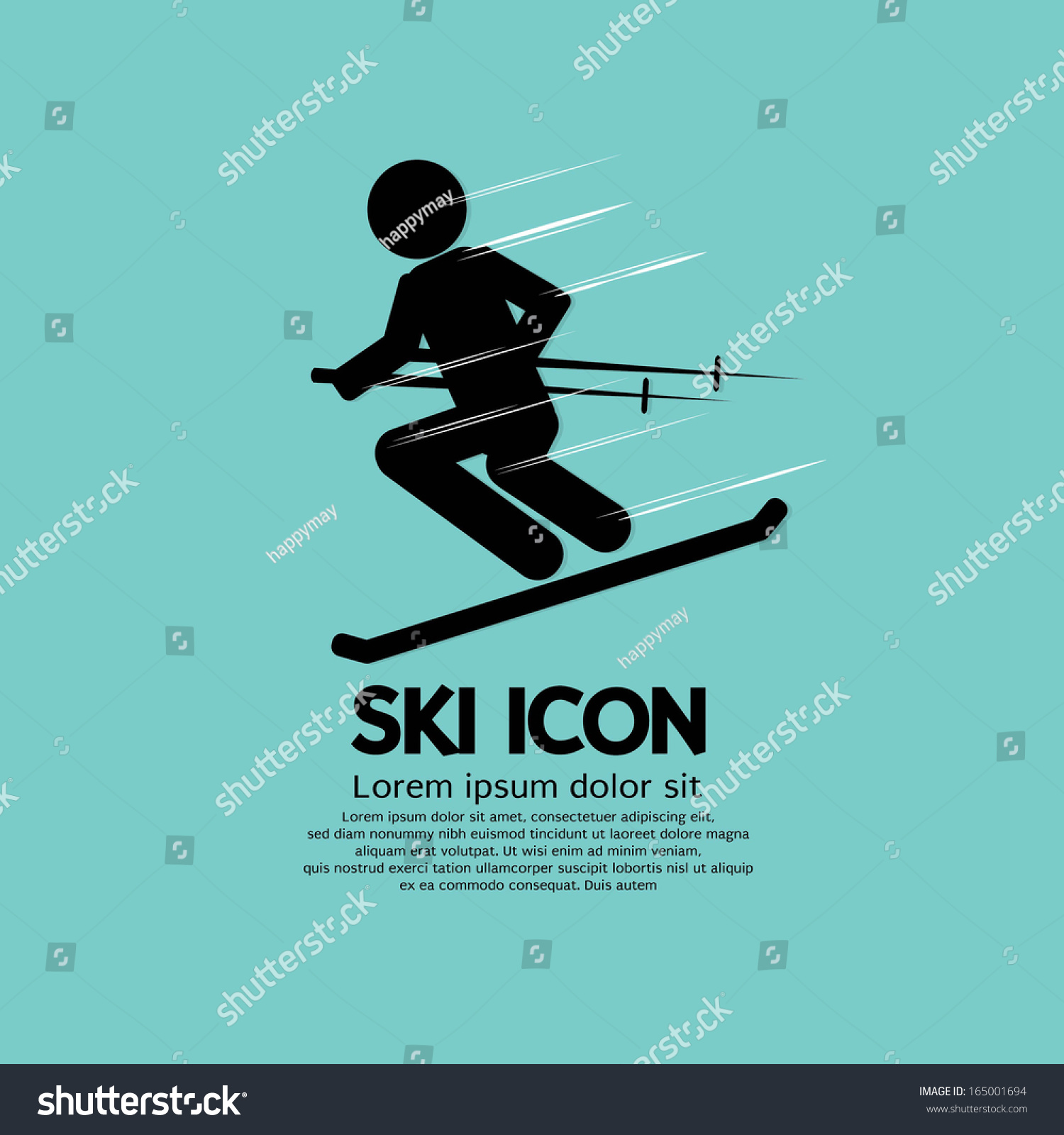 Ski Icon Vector Illustration Stock Vector (Royalty Free) 165001694 ...