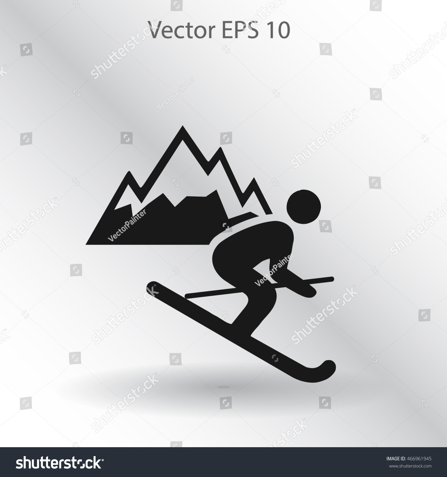 Skier Vector Illustration Stock Vector (Royalty Free) 466961945 ...