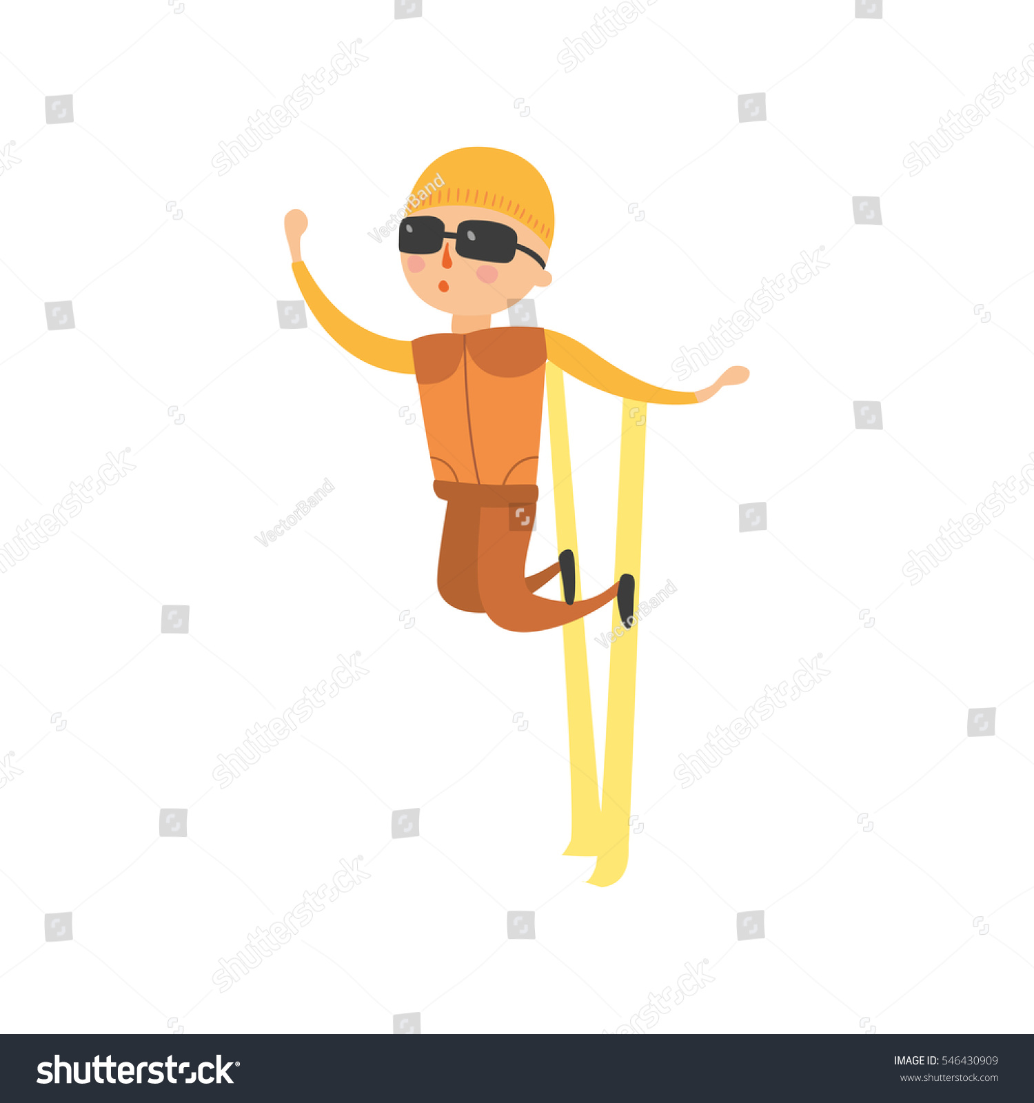 Skiing Human Trick Vector Illustration Stock Vector (Royalty Free ...